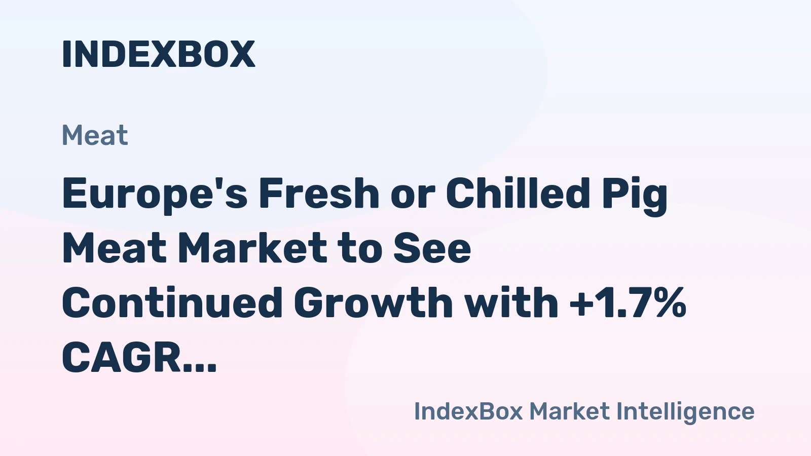 Europe's Fresh or Chilled Pig Meat Market to See Continued Growth with +1.7% CAGR Through 2035
