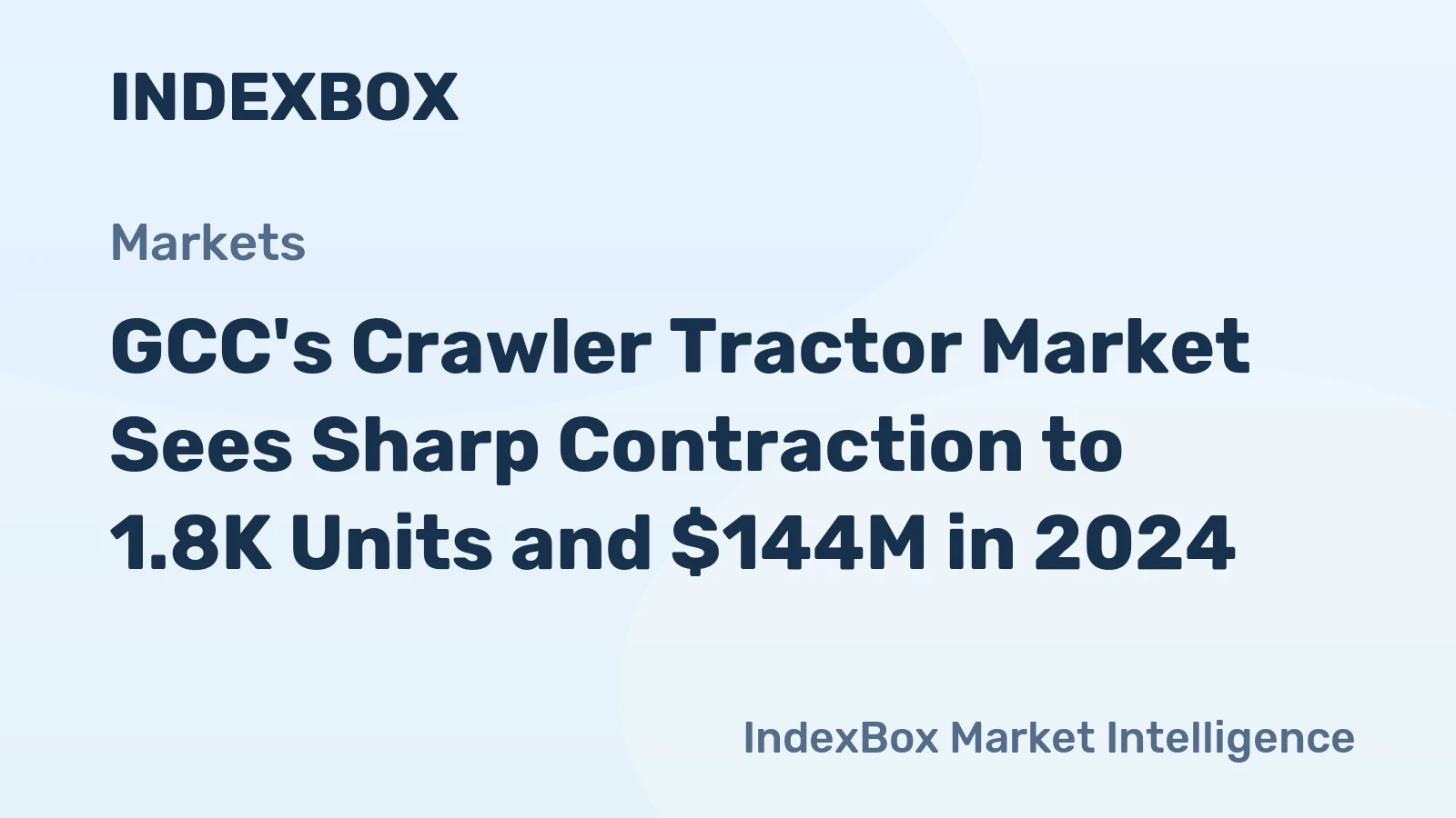 GCC's Crawler Tractor Market Sees Sharp Contraction to 1.8K Units and $144M in 2024