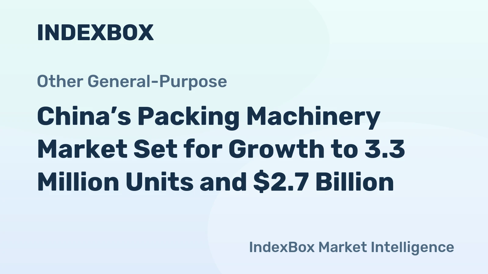China’s Packing Machinery Market Set for Growth to 3.3 Million Units and $2.7 Billion