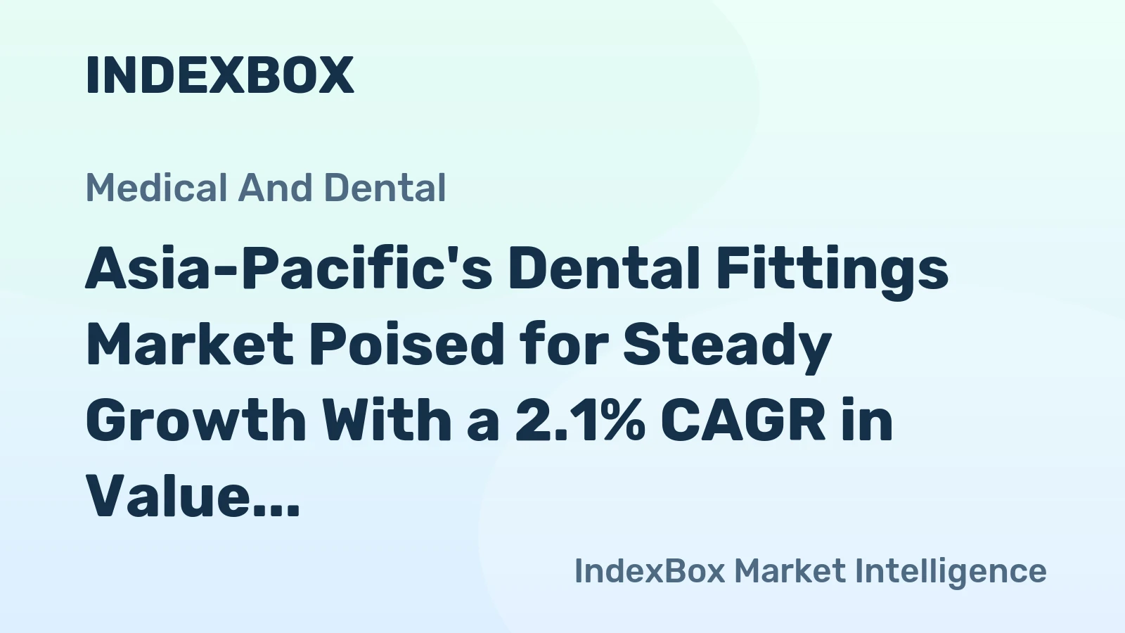 Asia-Pacific's Dental Fittings Market Poised for Steady Growth With a 2.1% CAGR in Value Through 2035
