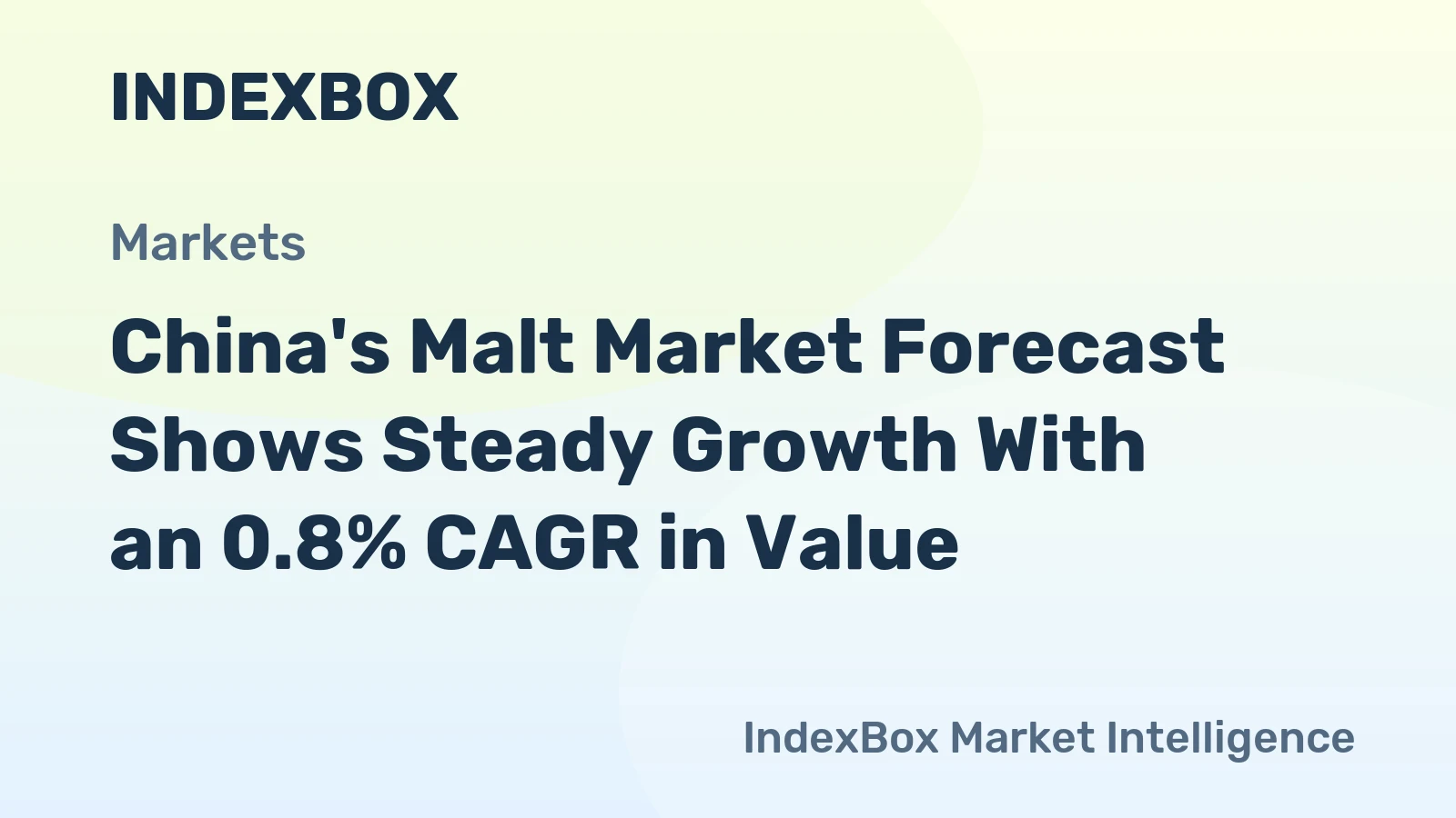 China's Malt Market Forecast Shows Steady Growth With an 0.8% CAGR in Value