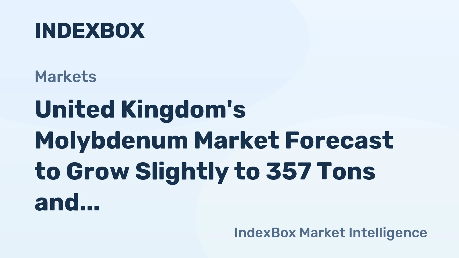 United Kingdom's Molybdenum Market Forecast to Grow Slightly to 357 Tons and $8.4M After Sharp 2024 Decline