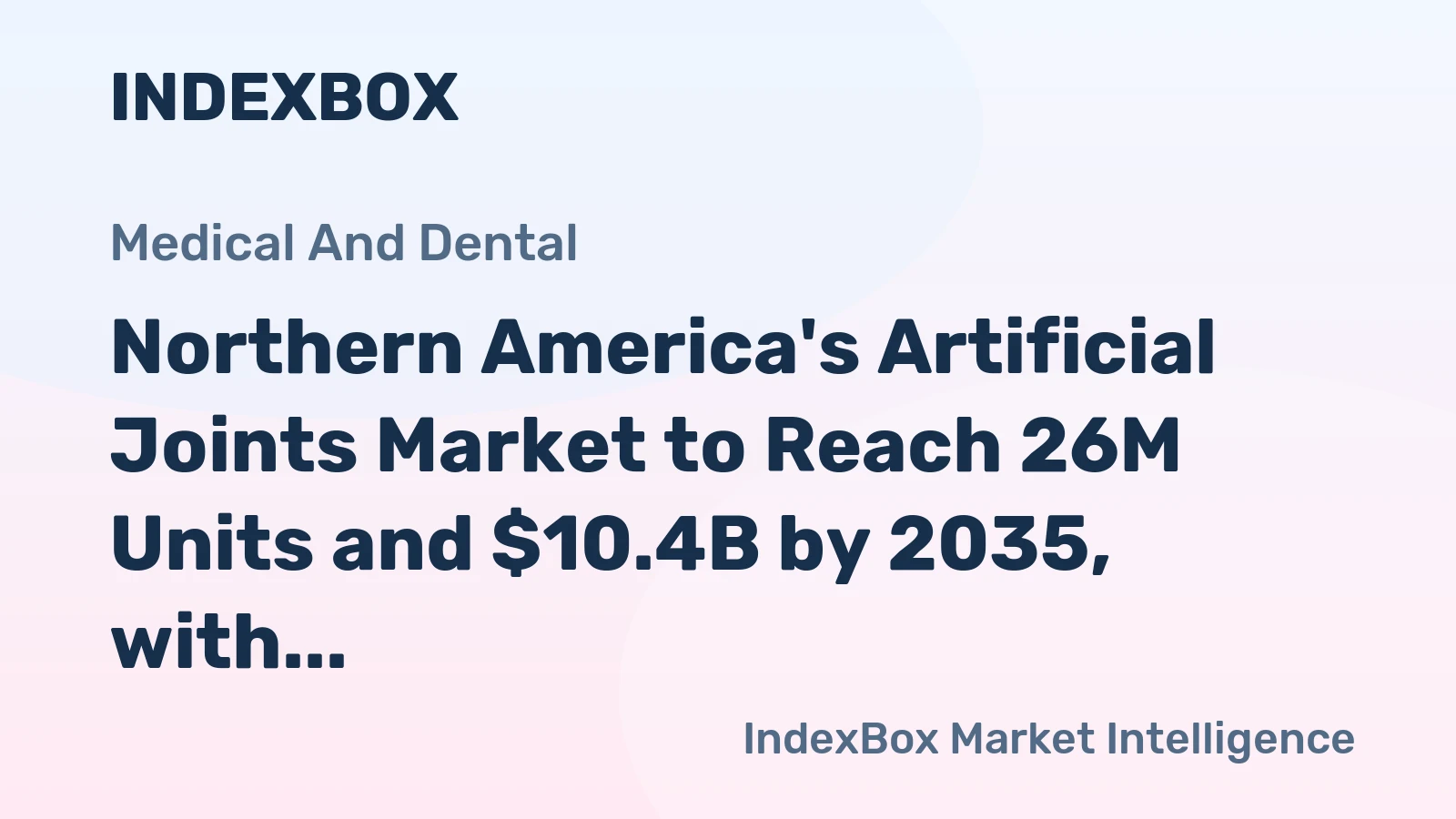 Northern America's Artificial Joints Market to Reach 26M Units and $10.4B by 2035, with Modest Growth Forecasted