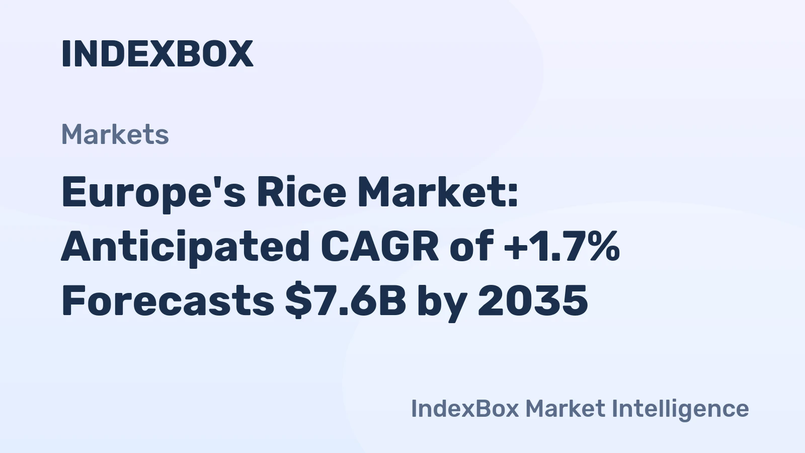 Europe's Rice Market: Anticipated CAGR of +1.7% Forecasts $7.6B by 2035