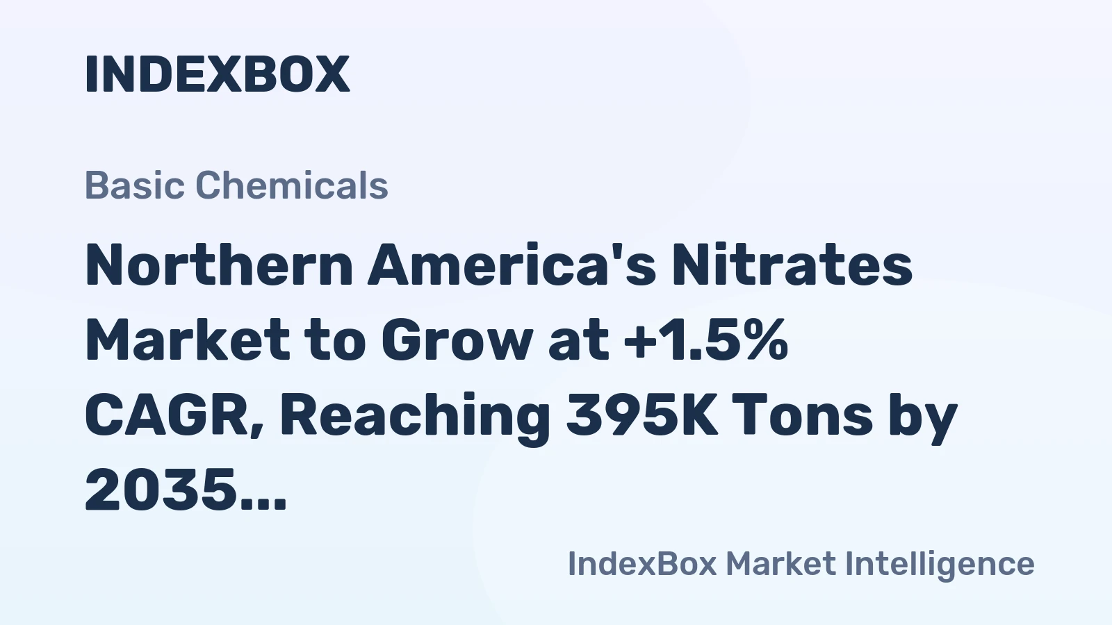 Northern America's Nitrates Market to Grow at +1.5% CAGR, Reaching 395K Tons by 2035