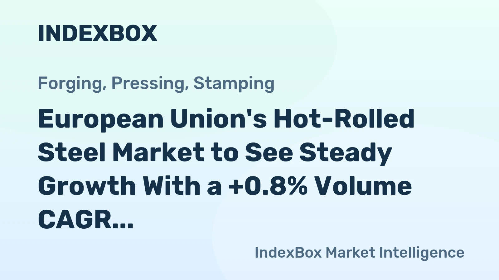European Union's Hot-Rolled Steel Market to See Steady Growth With a +0.8% Volume CAGR Through 2035