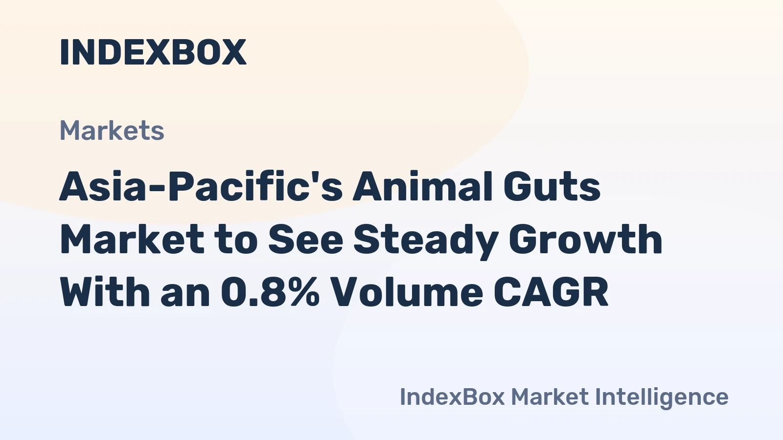 Asia-Pacific's Animal Guts Market to See Steady Growth With an 0.8% Volume CAGR