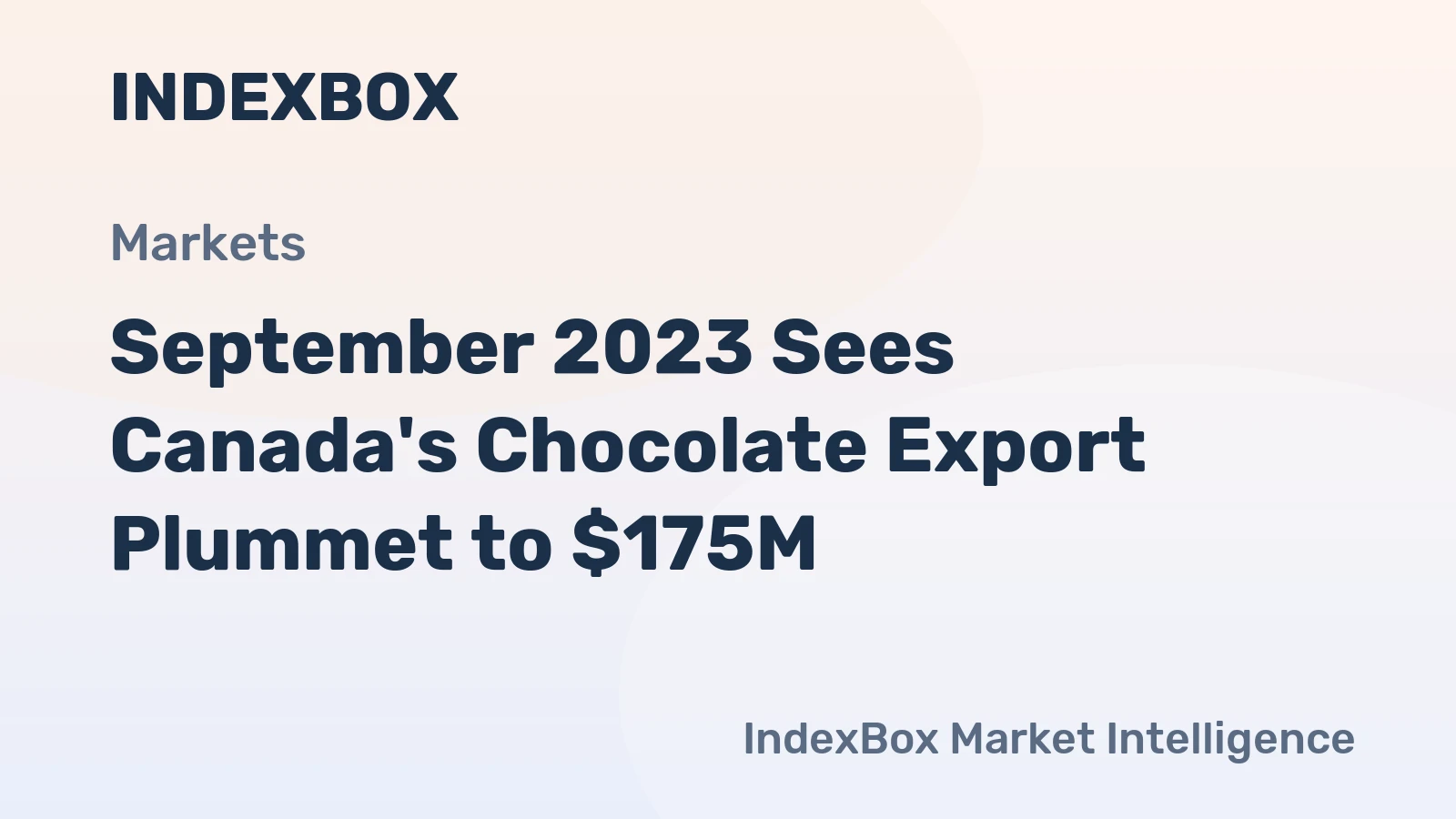 September 2023 Sees Canada's Chocolate Export Plummet to $175M