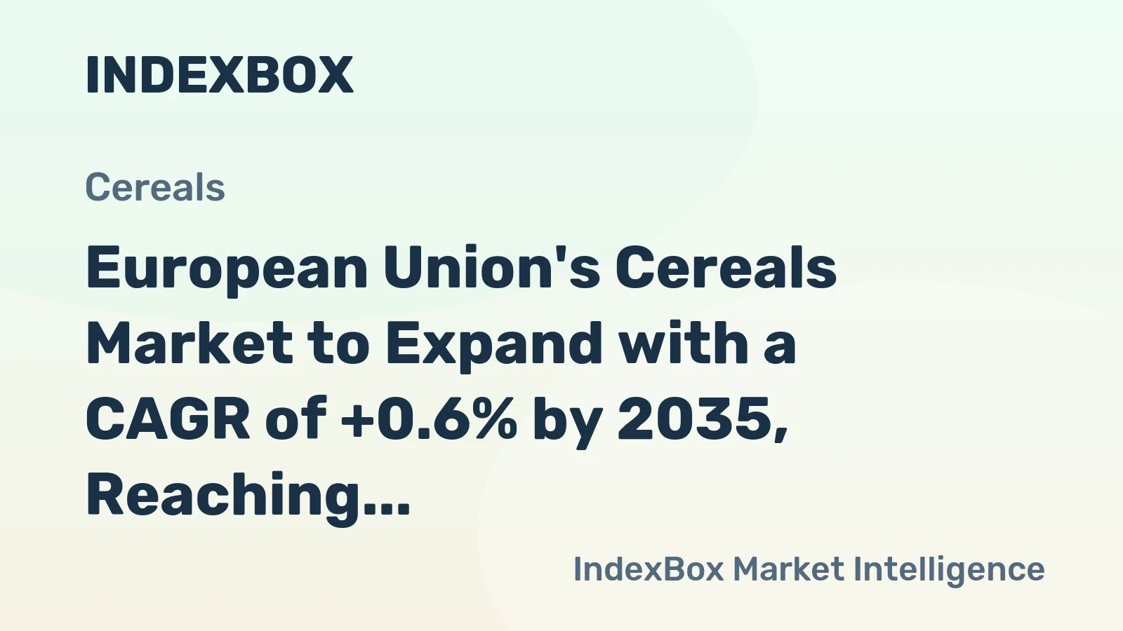 European Union's Cereals Market to Expand with a CAGR of +0.6% by 2035, Reaching 296M Tons