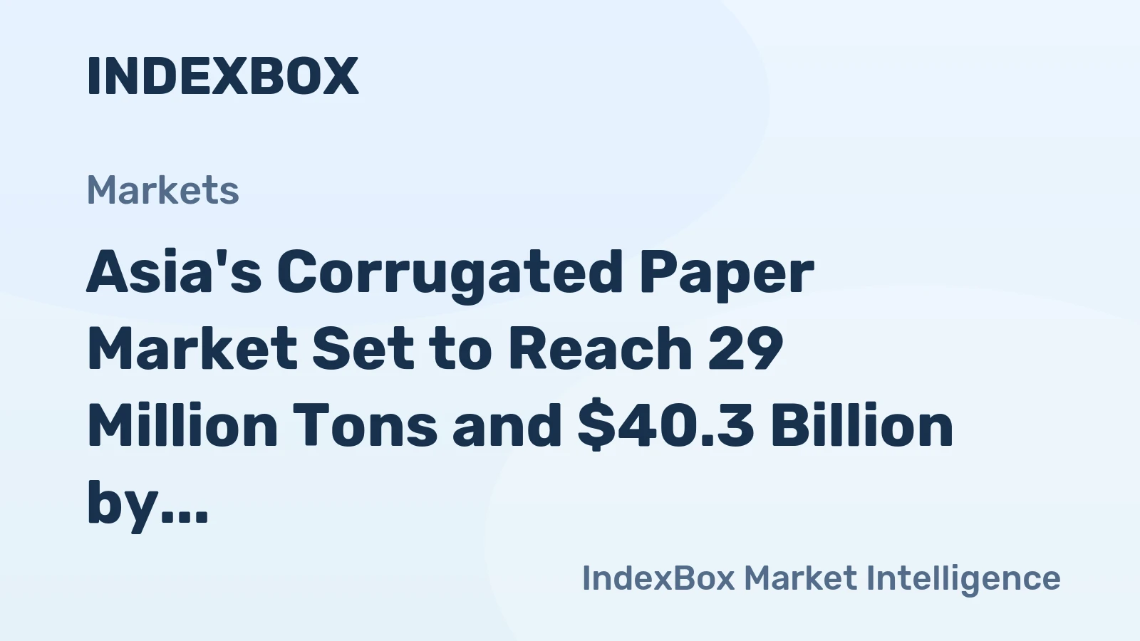 Asia's Corrugated Paper Market Set to Reach 29 Million Tons and $40.3 Billion by 2035