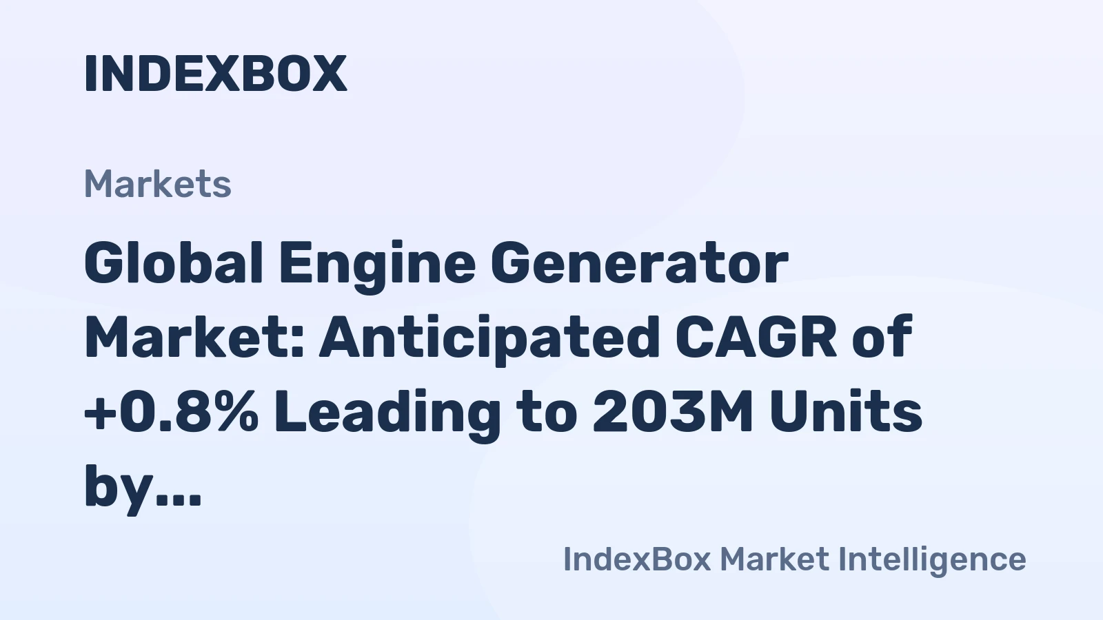 Global Engine Generator Market: Anticipated CAGR of +0.8% Leading to 203M Units by 2035