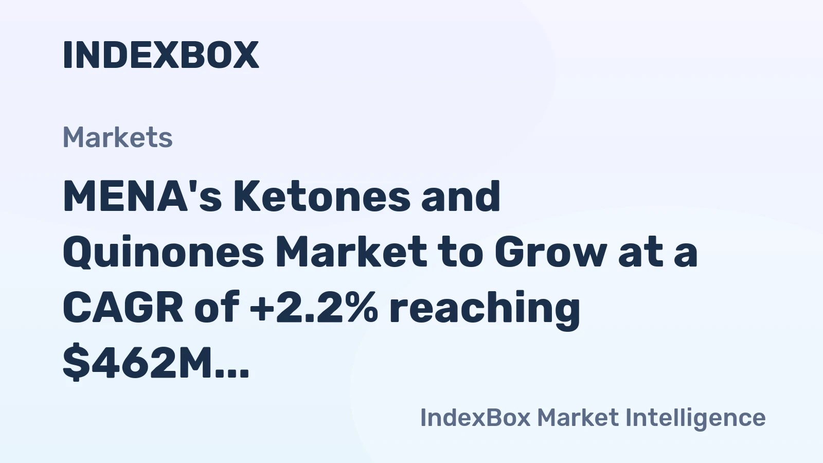 MENA's Ketones and Quinones Market to Grow at a CAGR of +2.2% reaching $462M by 2035