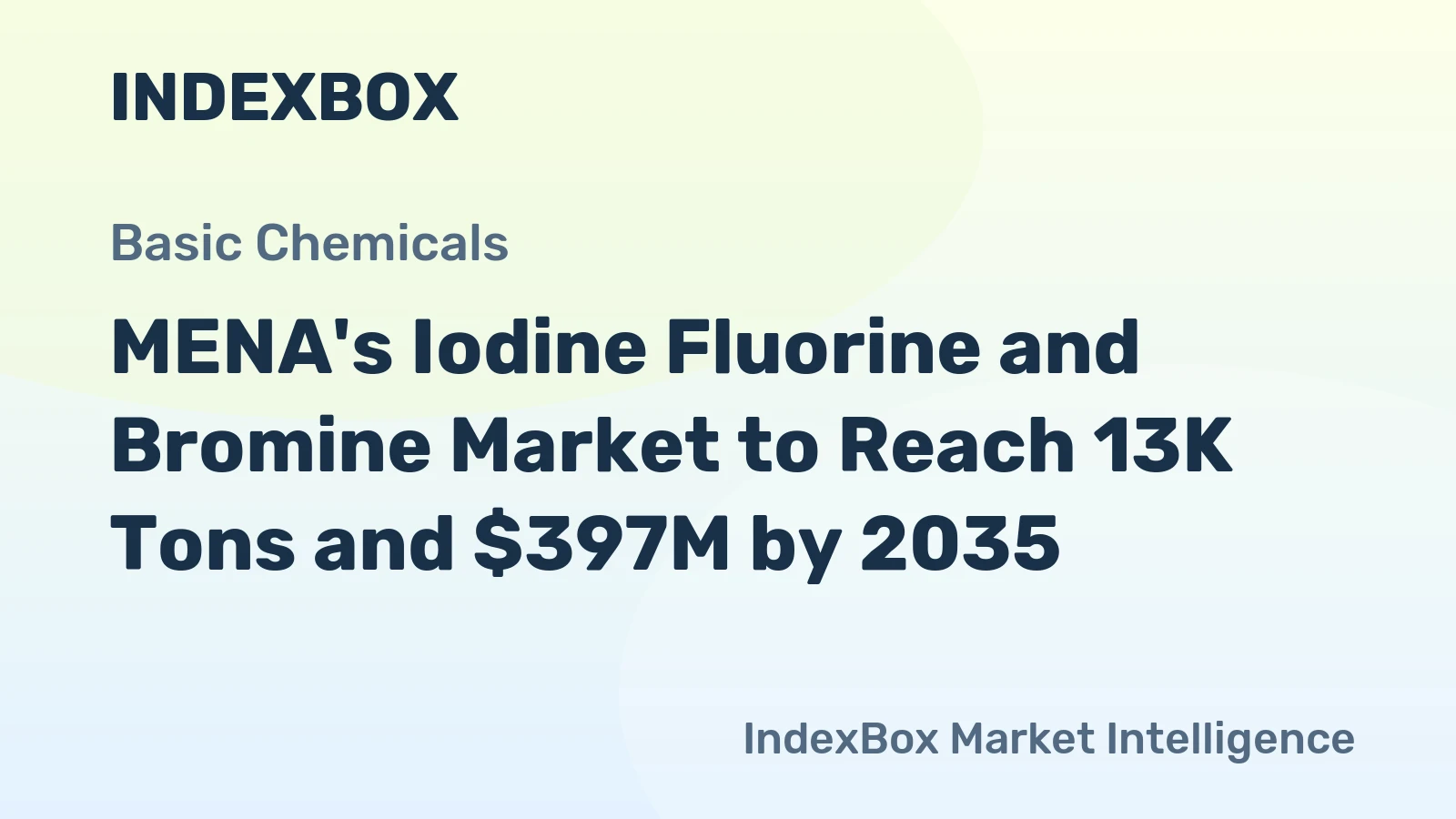 MENA's Iodine Fluorine and Bromine Market to Reach 13K Tons and $397M by 2035