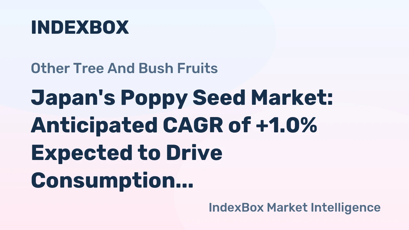 Japan's Poppy Seed Market: Anticipated CAGR of +1.0% Expected to Drive Consumption Trend