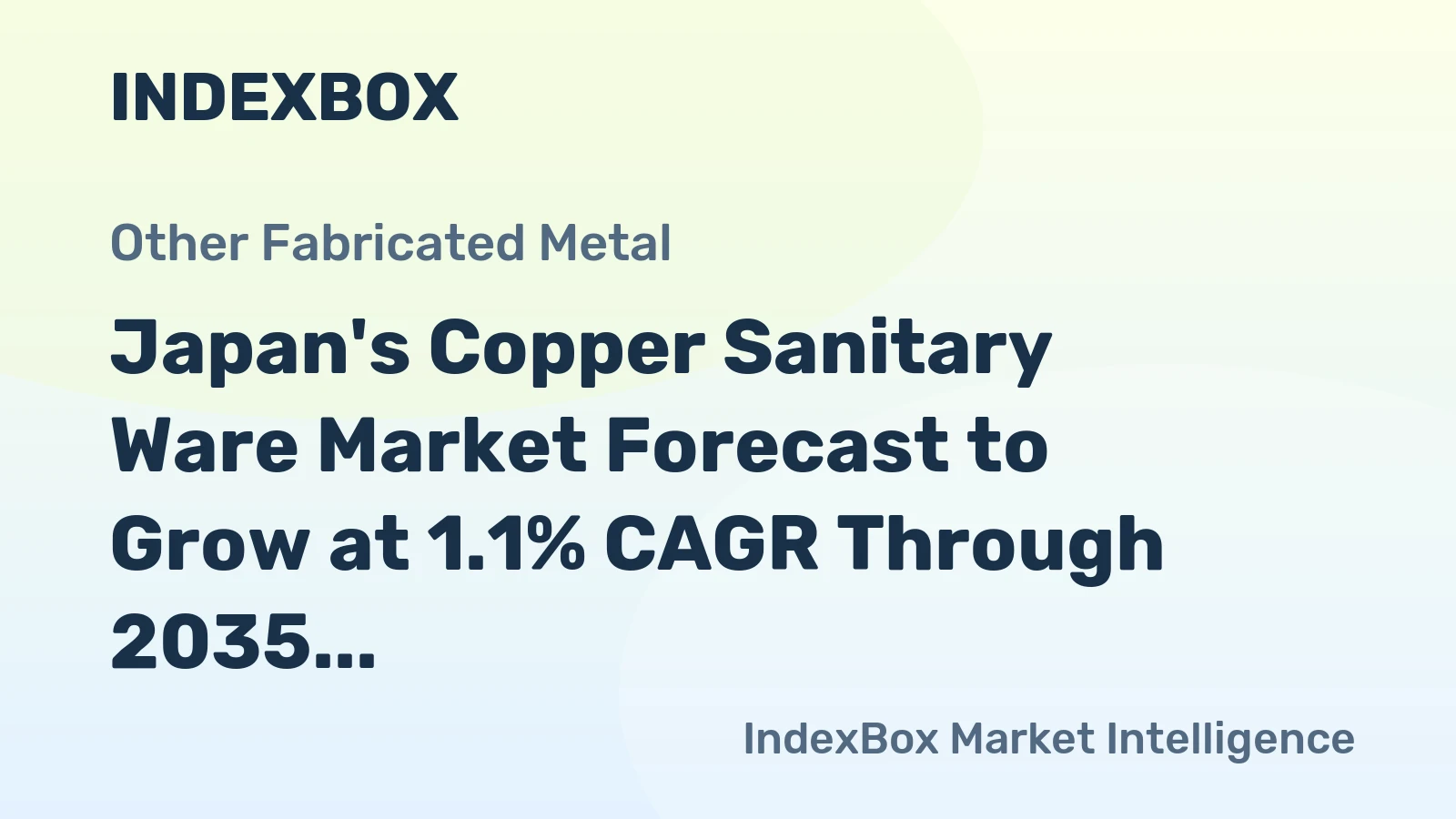 Japan's Copper Sanitary Ware Market Forecast to Grow at 1.1% CAGR Through 2035