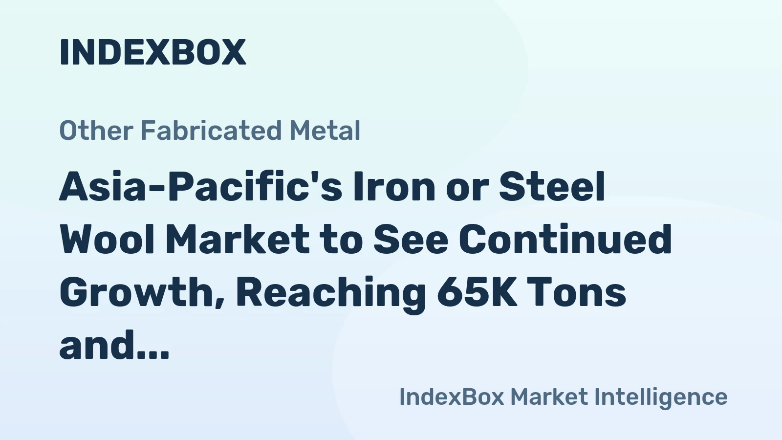 Asia-Pacific's Iron or Steel Wool Market to See Continued Growth, Reaching 65K Tons and $293M by 2035