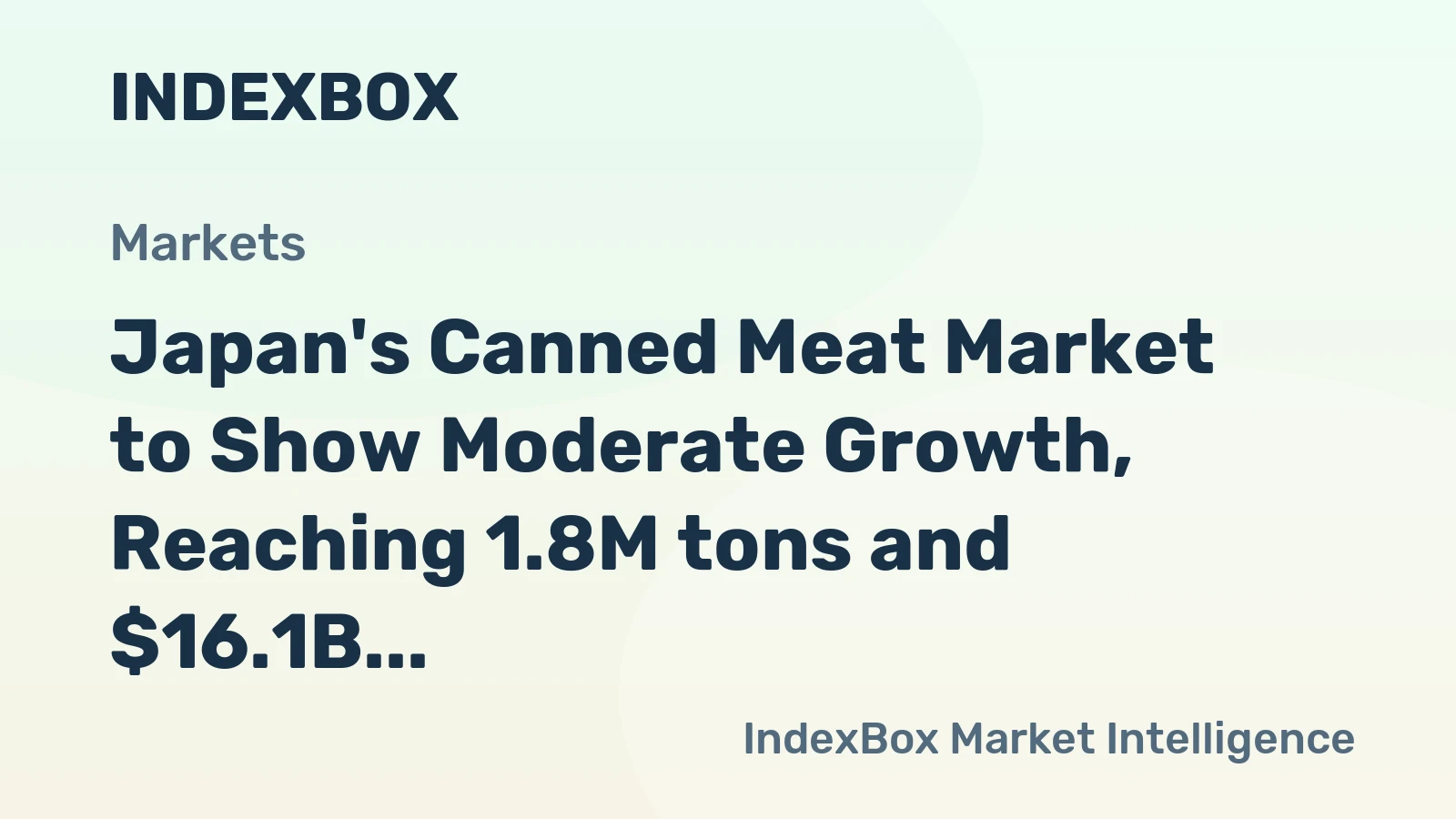 Japan's Canned Meat Market to Show Moderate Growth, Reaching 1.8M tons and $16.1B by 2035