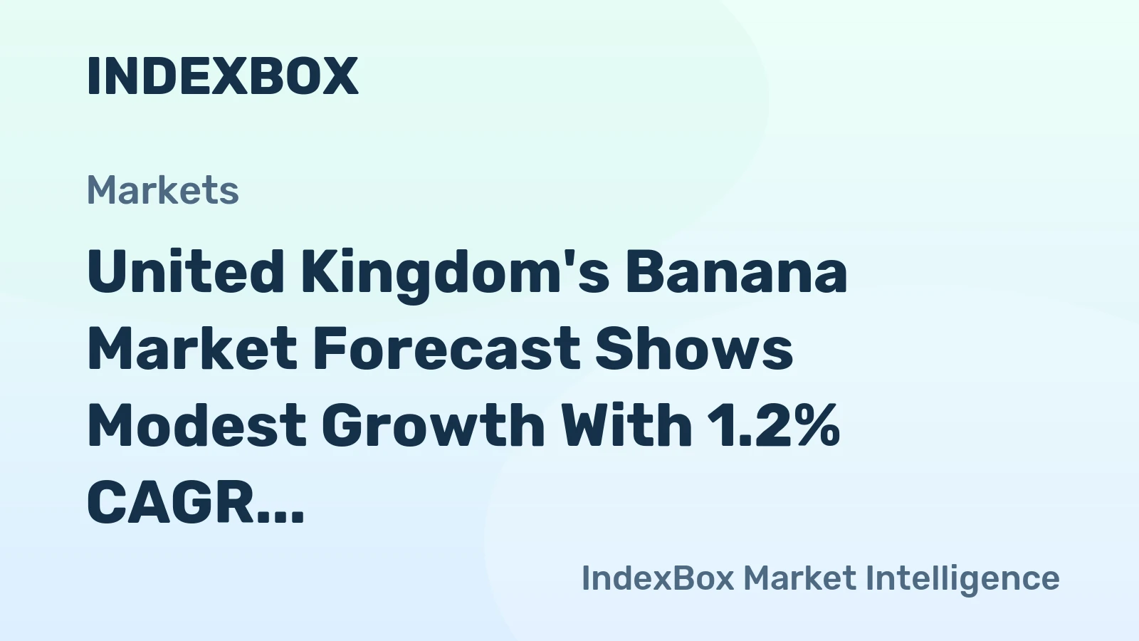 United Kingdom's Banana Market Forecast Shows Modest Growth With 1.2% CAGR in Value