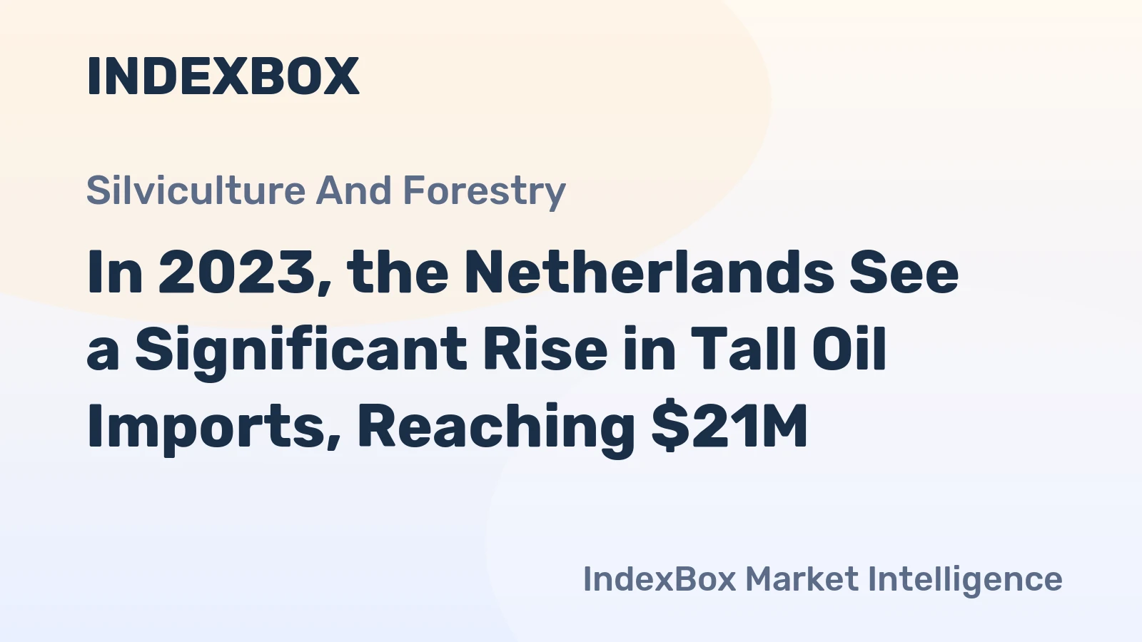 In 2023, the Netherlands See a Significant Rise in Tall Oil Imports, Reaching $21M