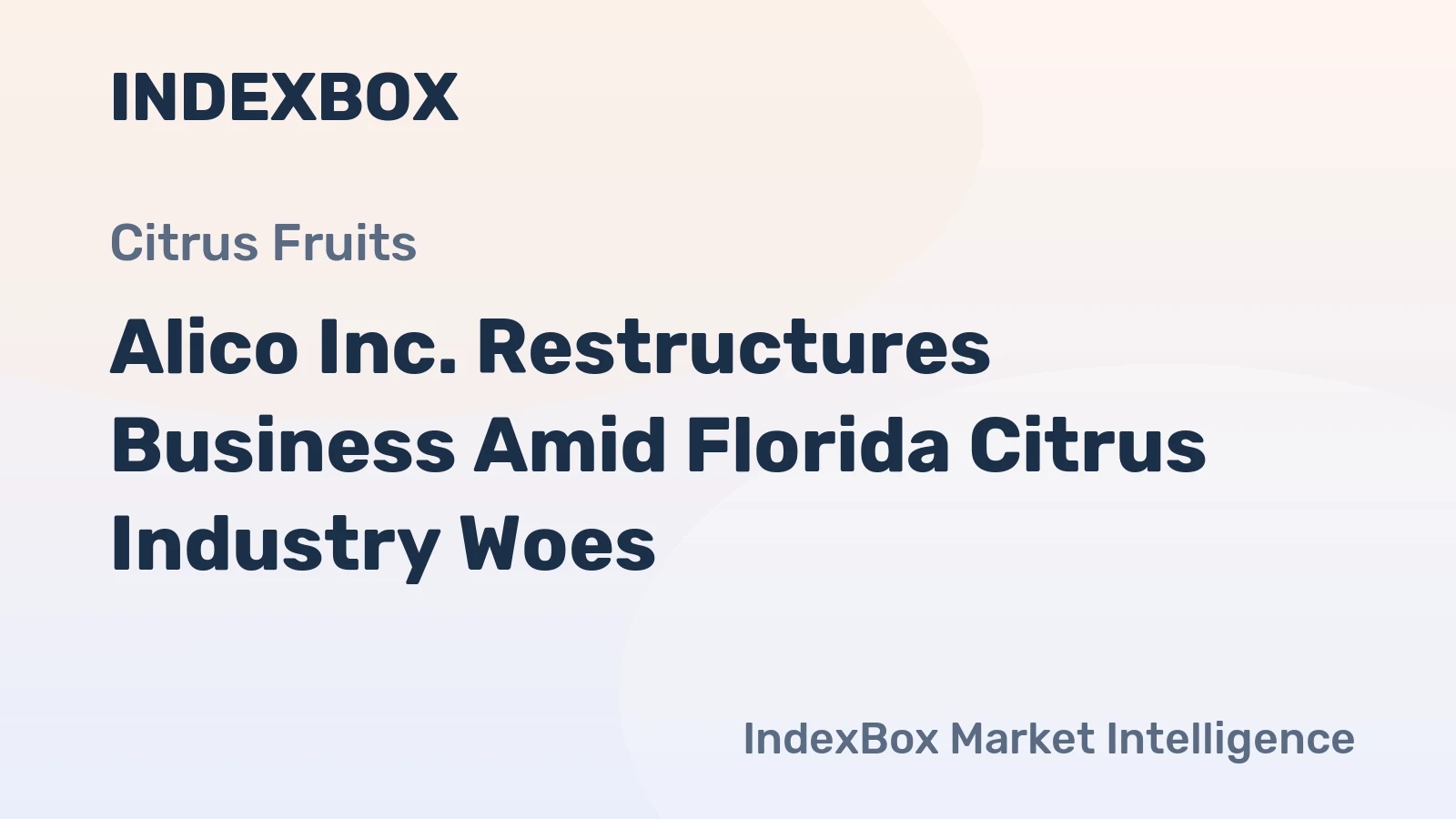 Alico Inc. Restructures Business Amid Florida Citrus Industry Woes