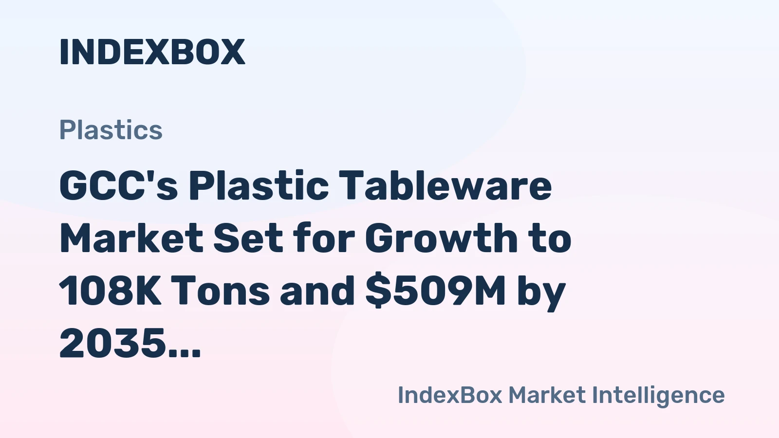 GCC's Plastic Tableware Market Set for Growth to 108K Tons and $509M by 2035