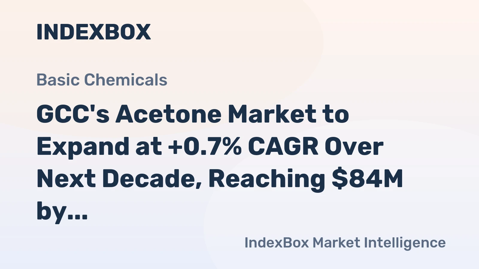 GCC's Acetone Market to Expand at +0.7% CAGR Over Next Decade, Reaching $84M by 2035
