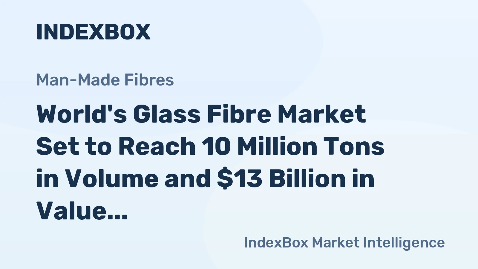World's Glass Fibre Market Set to Reach 10 Million Tons in Volume and $13 Billion in Value by 2035