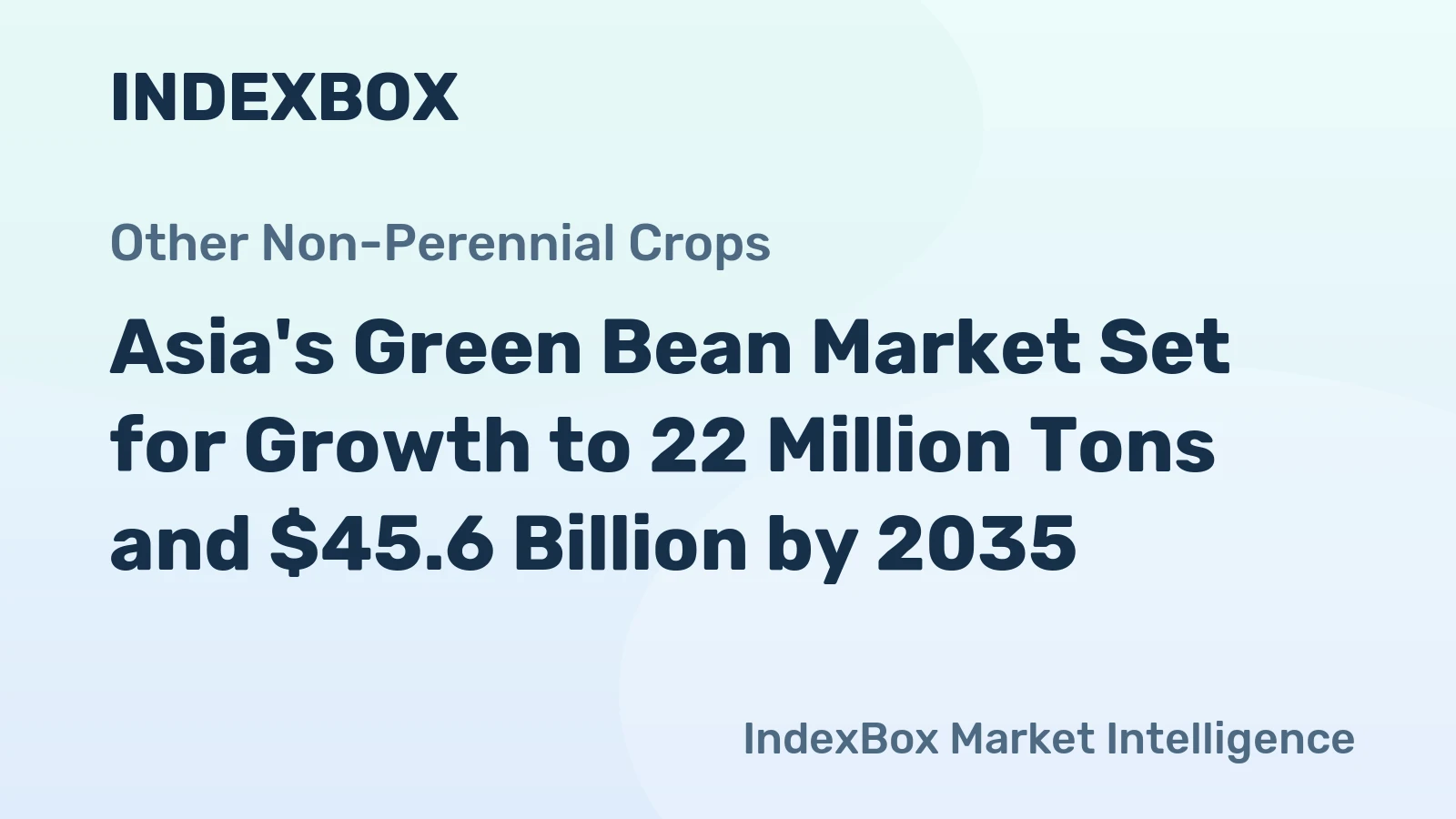 Asia's Green Bean Market Set for Growth to 22 Million Tons and $45.6 Billion by 2035