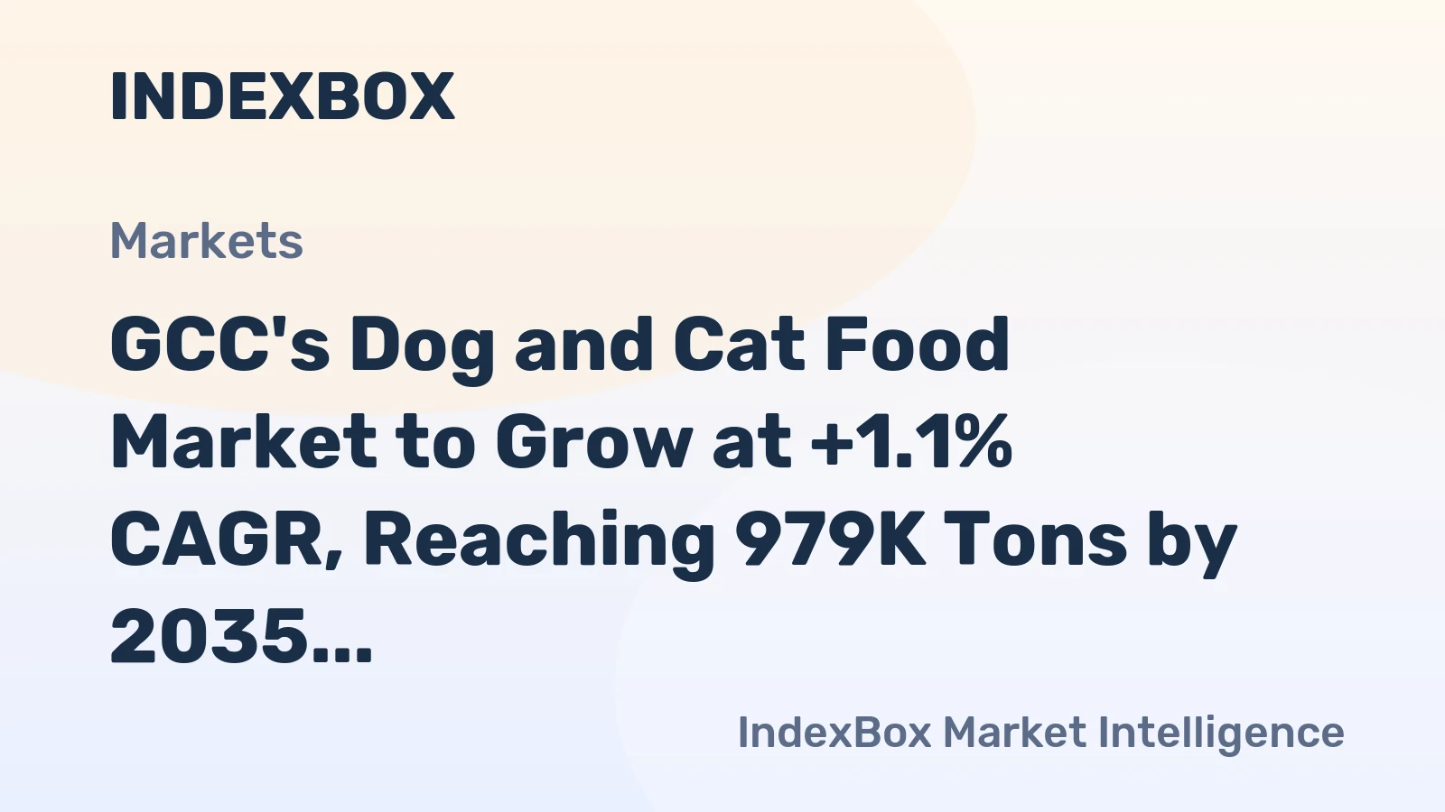GCC's Dog and Cat Food Market to Grow at +1.1% CAGR, Reaching 979K Tons by 2035