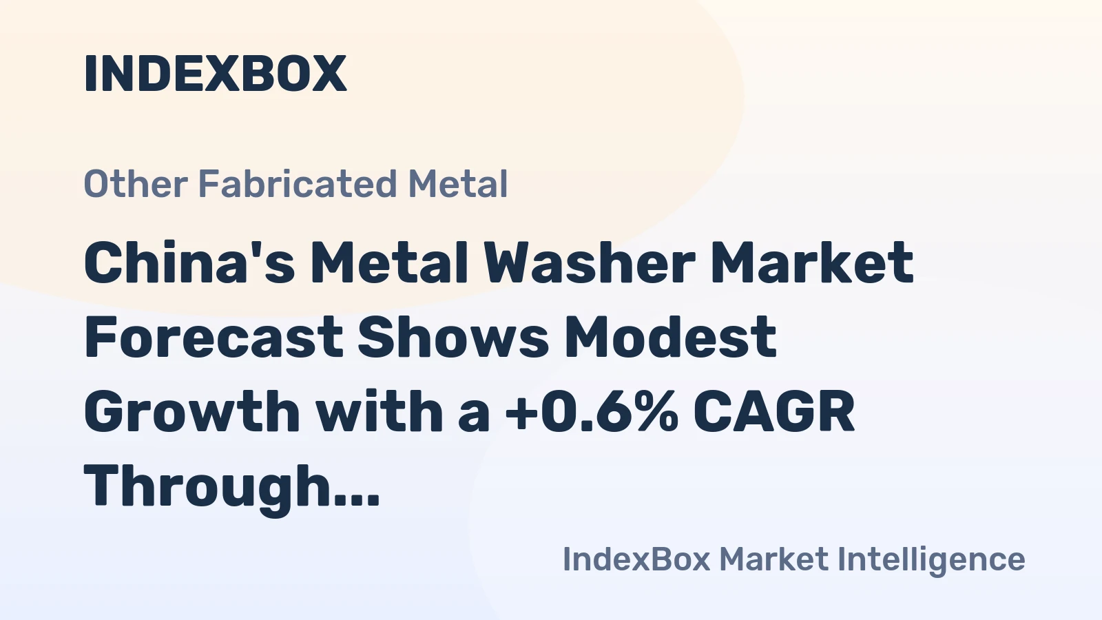 China's Metal Washer Market Forecast Shows Modest Growth with a +0.6% CAGR Through 2035
