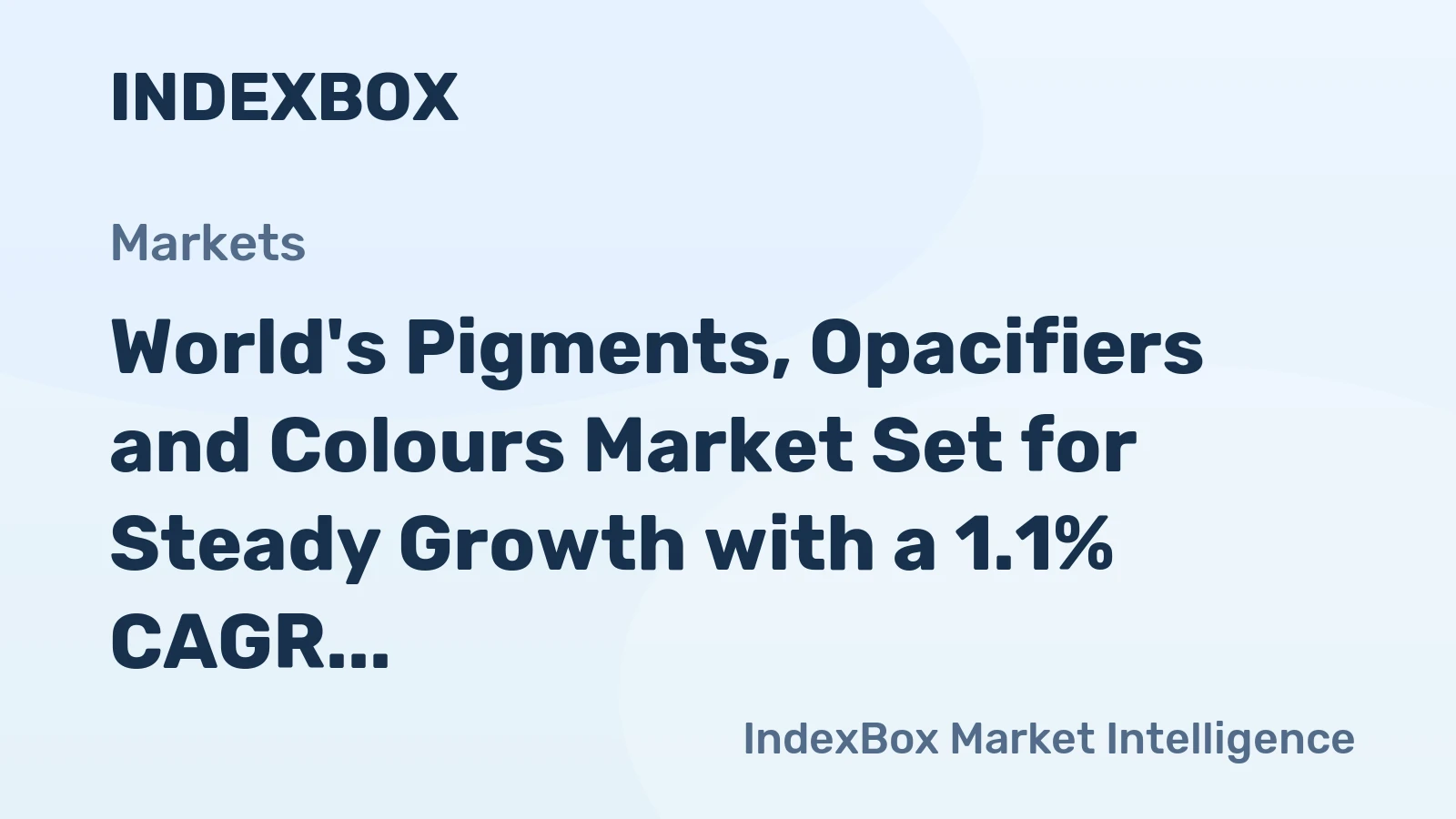 World's Pigments, Opacifiers and Colours Market Set for Steady Growth with a 1.1% CAGR Through 2035