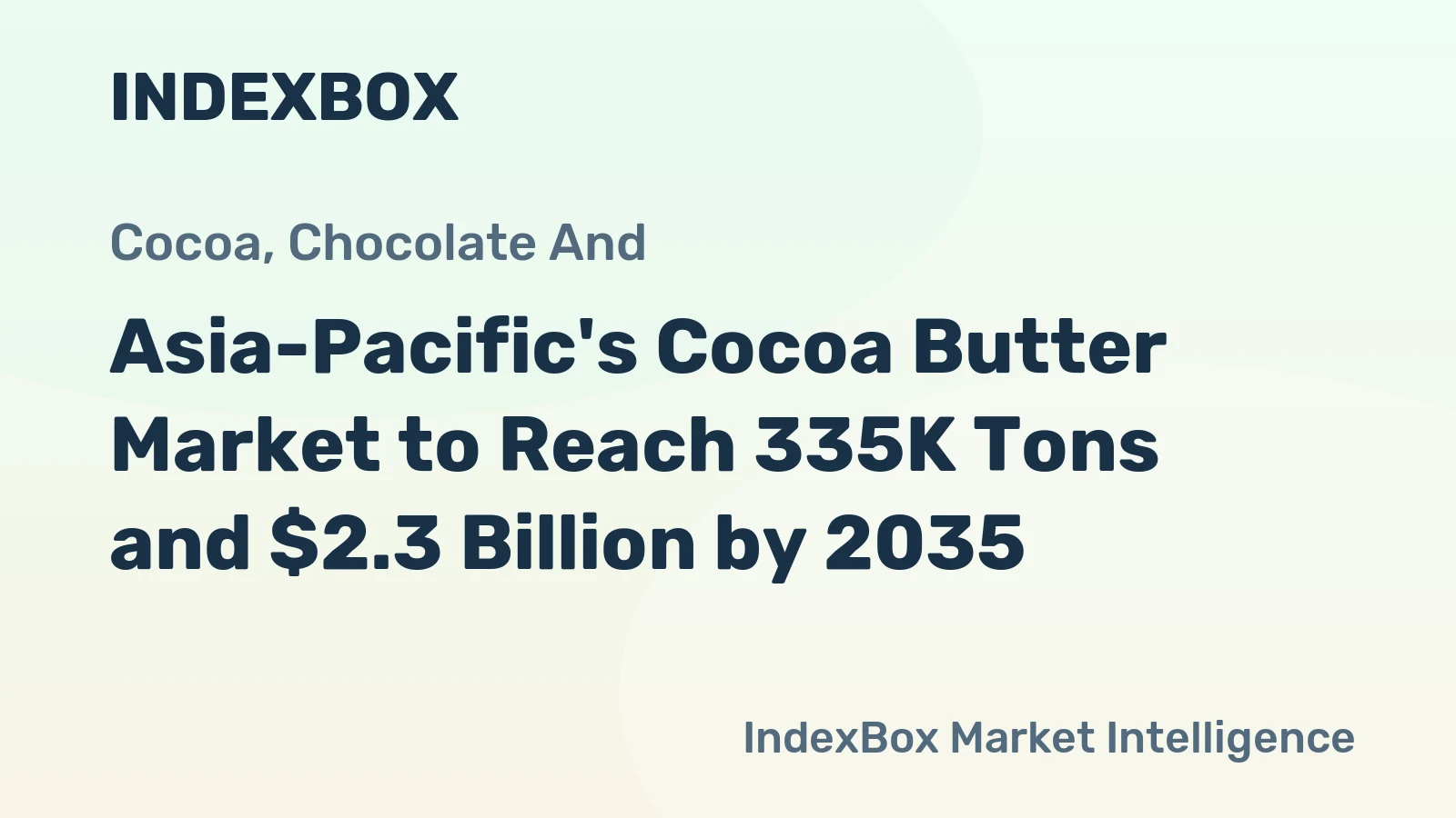 Asia-Pacific's Cocoa Butter Market to Reach 335K Tons and $2.3 Billion by 2035