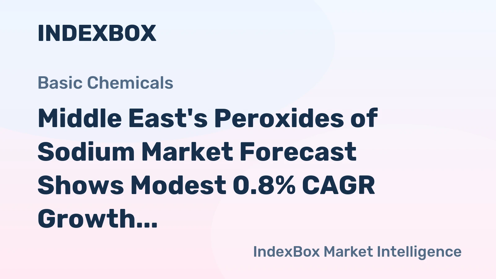Middle East's Peroxides of Sodium Market Forecast Shows Modest 0.8% CAGR Growth Through 2035