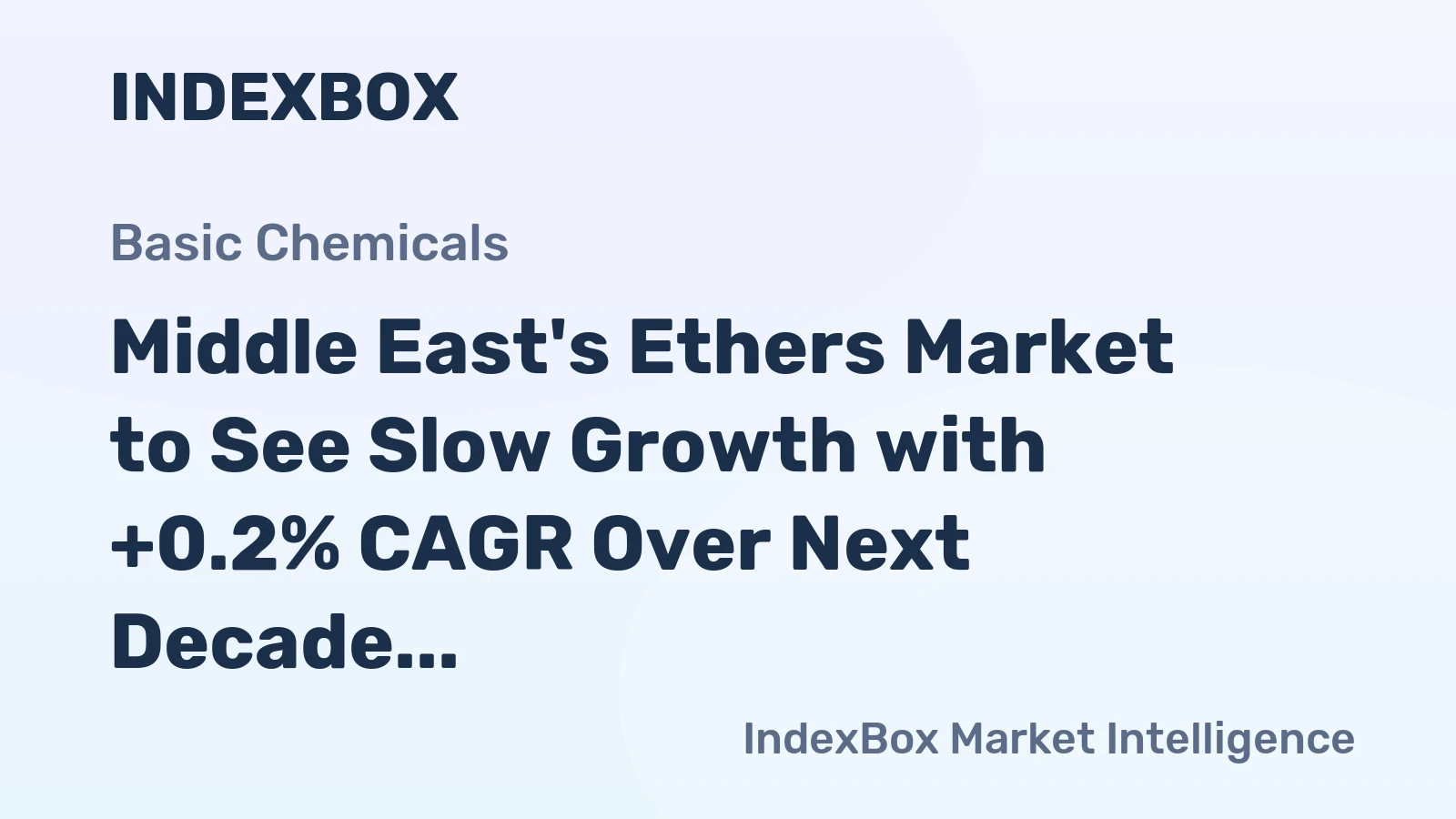 Middle East's Ethers Market to See Slow Growth with +0.2% CAGR Over Next Decade