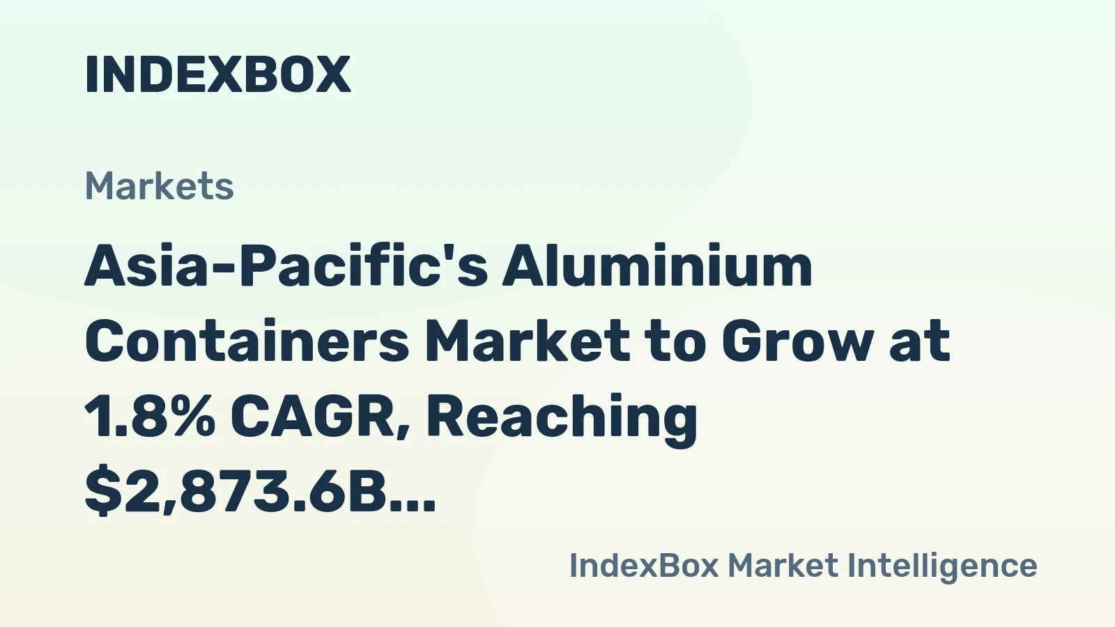 Asia-Pacific's Aluminium Containers Market to Grow at 1.8% CAGR, Reaching $2,873.6B by 2035