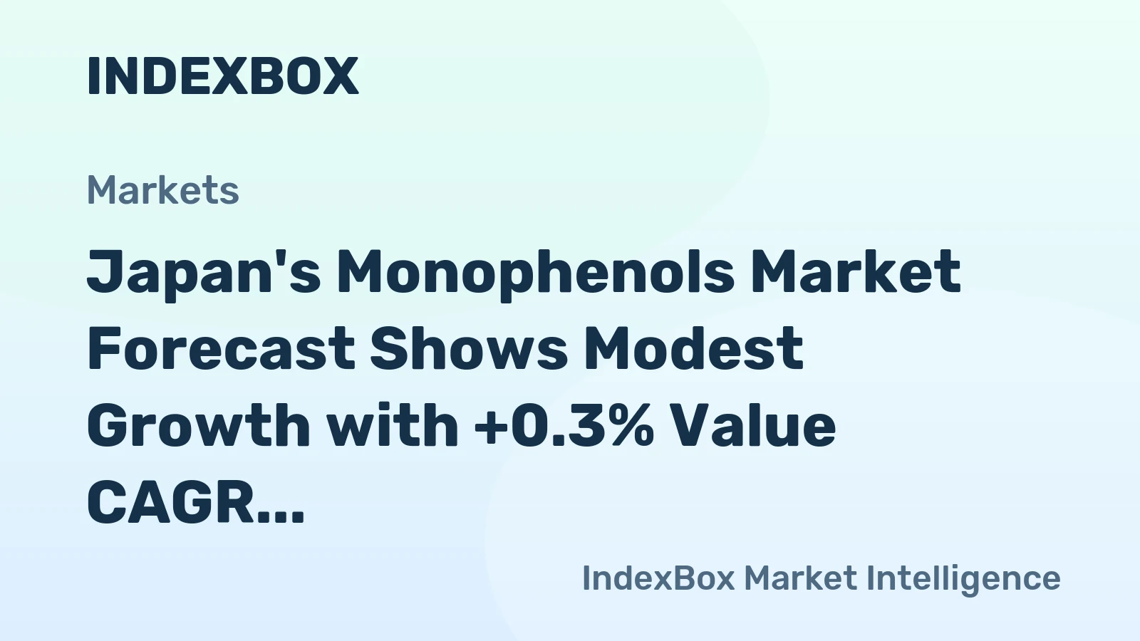 Japan's Monophenols Market Forecast Shows Modest Growth with +0.3% Value CAGR Through 2035