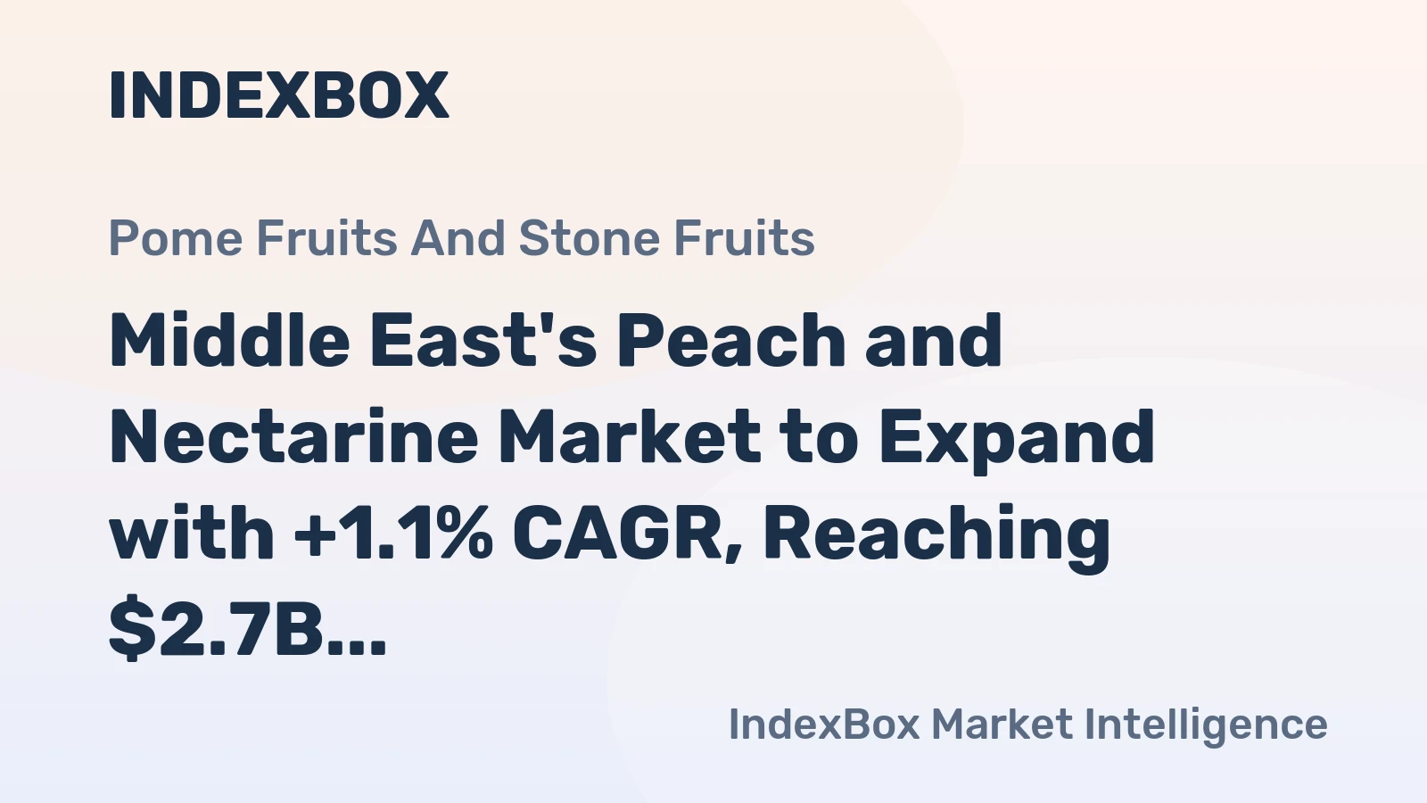 Middle East's Peach and Nectarine Market to Expand with +1.1% CAGR, Reaching $2.7B by 2035