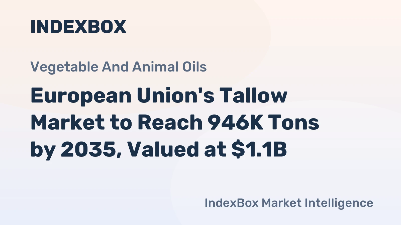 European Union's Tallow Market to Reach 946K Tons by 2035, Valued at $1.1B