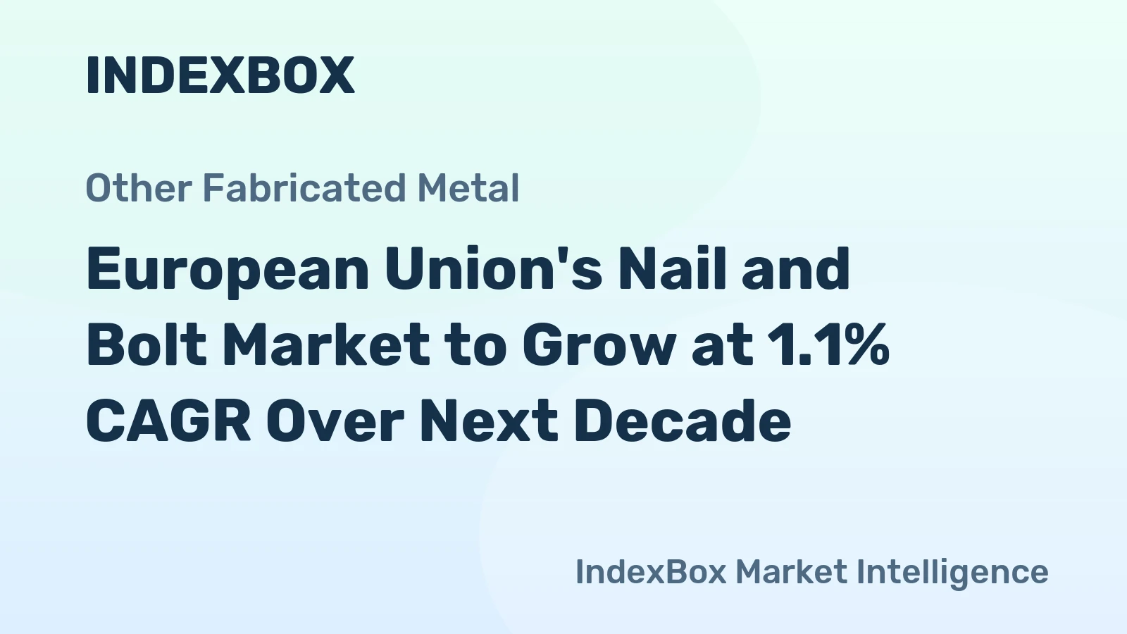 European Union's Nail and Bolt Market to Grow at 1.1% CAGR Over Next Decade