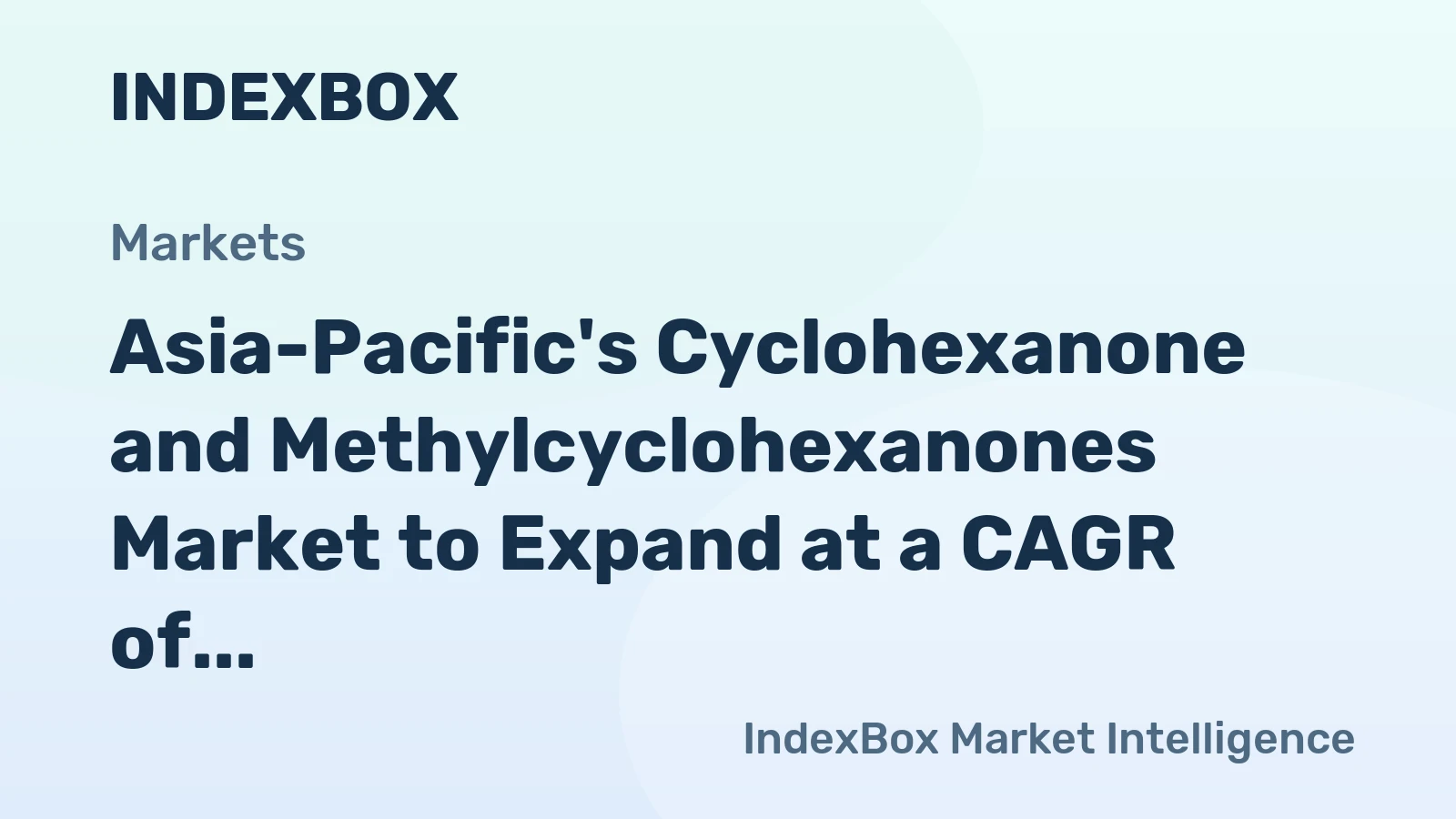 Asia-Pacific's Cyclohexanone and Methylcyclohexanones Market to Expand at a CAGR of +1.0% from 2024-2035
