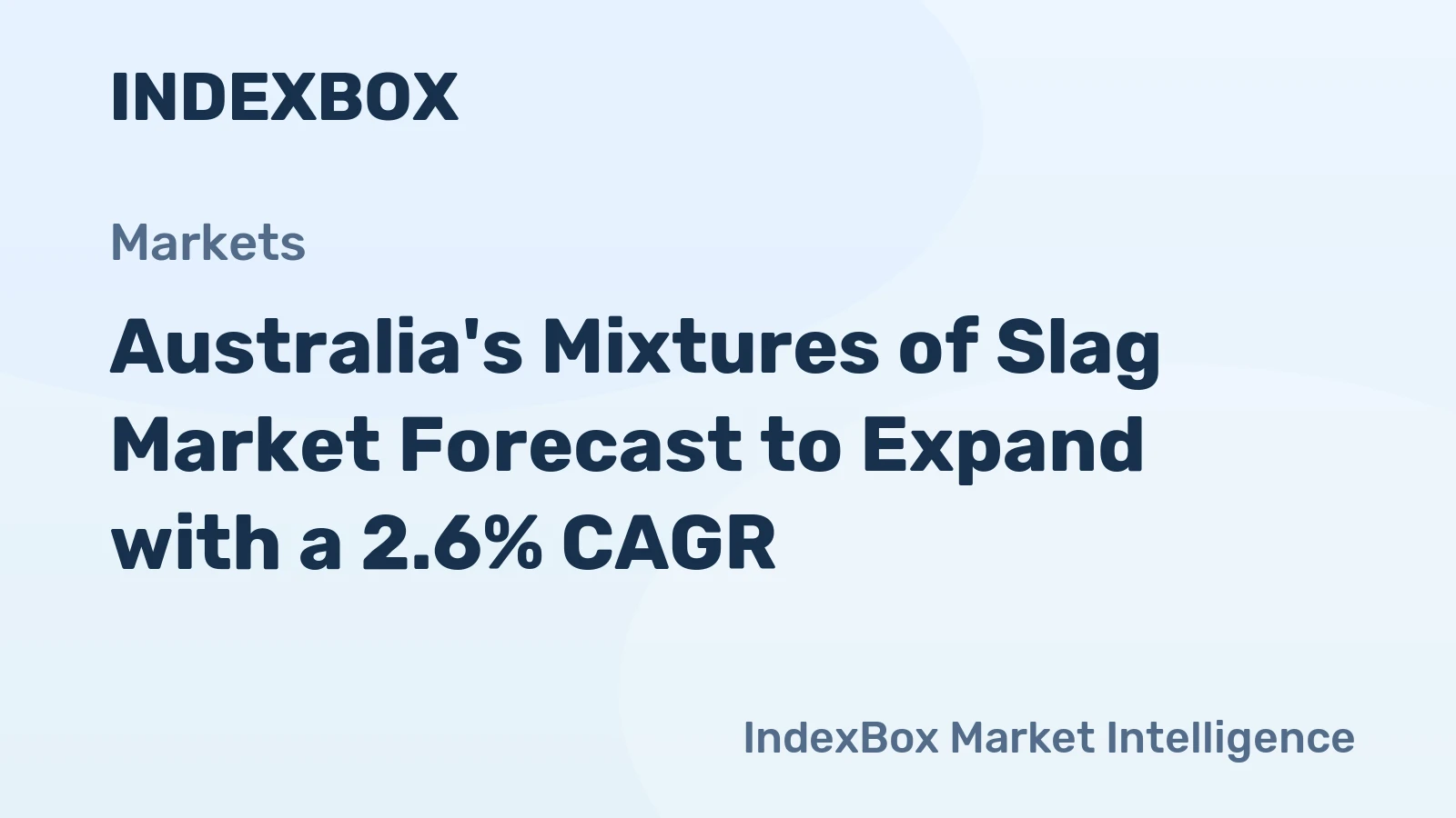Australia's Mixtures of Slag Market Forecast to Expand with a 2.6% CAGR