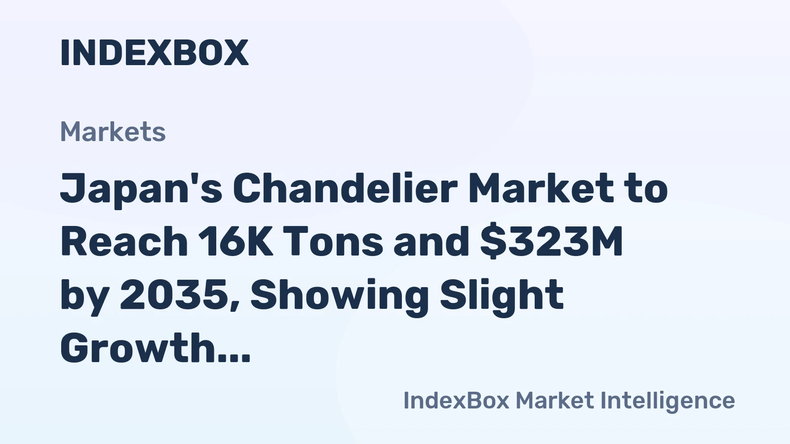 Japan's Chandelier Market to Reach 16K Tons and $323M by 2035, Showing Slight Growth