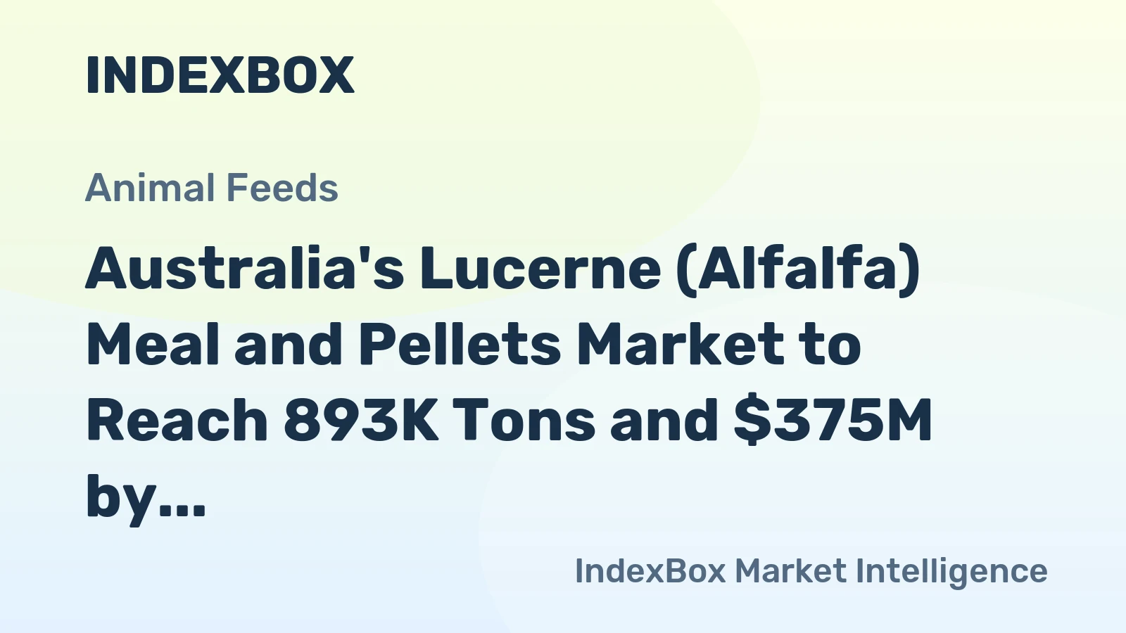 Australia's Lucerne (Alfalfa) Meal and Pellets Market to Reach 893K Tons and $375M by 2035