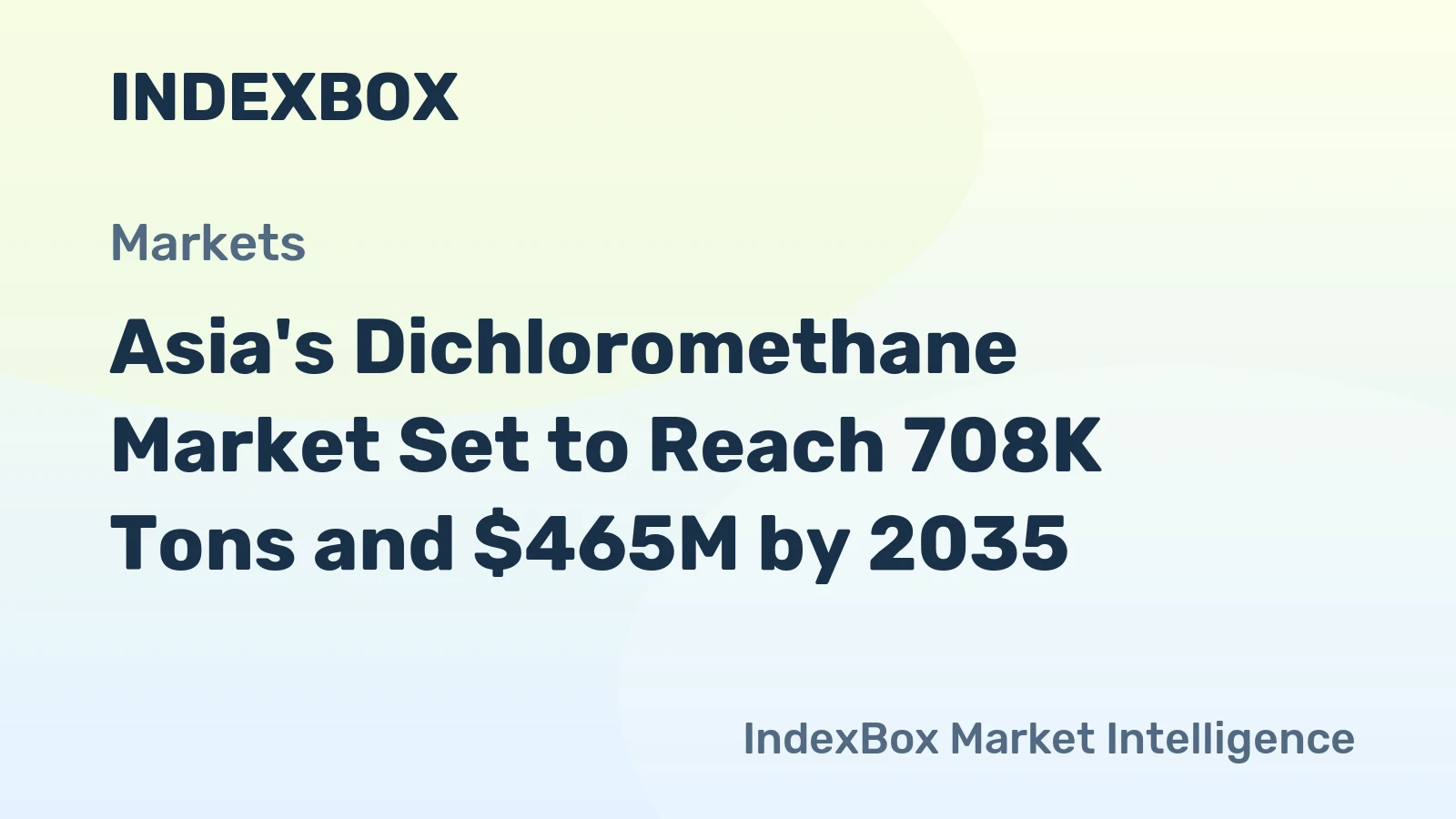 Asia's Dichloromethane Market Set to Reach 708K Tons and $465M by 2035