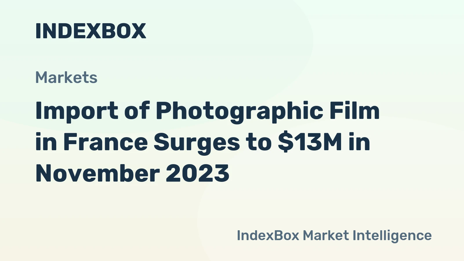 Import of Photographic Film in France Surges to $13M in November 2023
