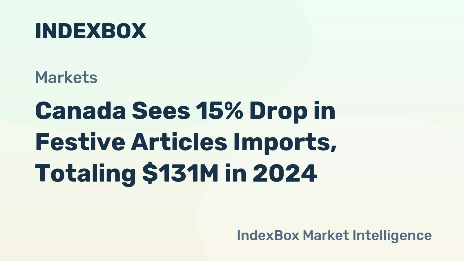Canada Sees 15% Drop in Festive Articles Imports, Totaling $131M in 2024
