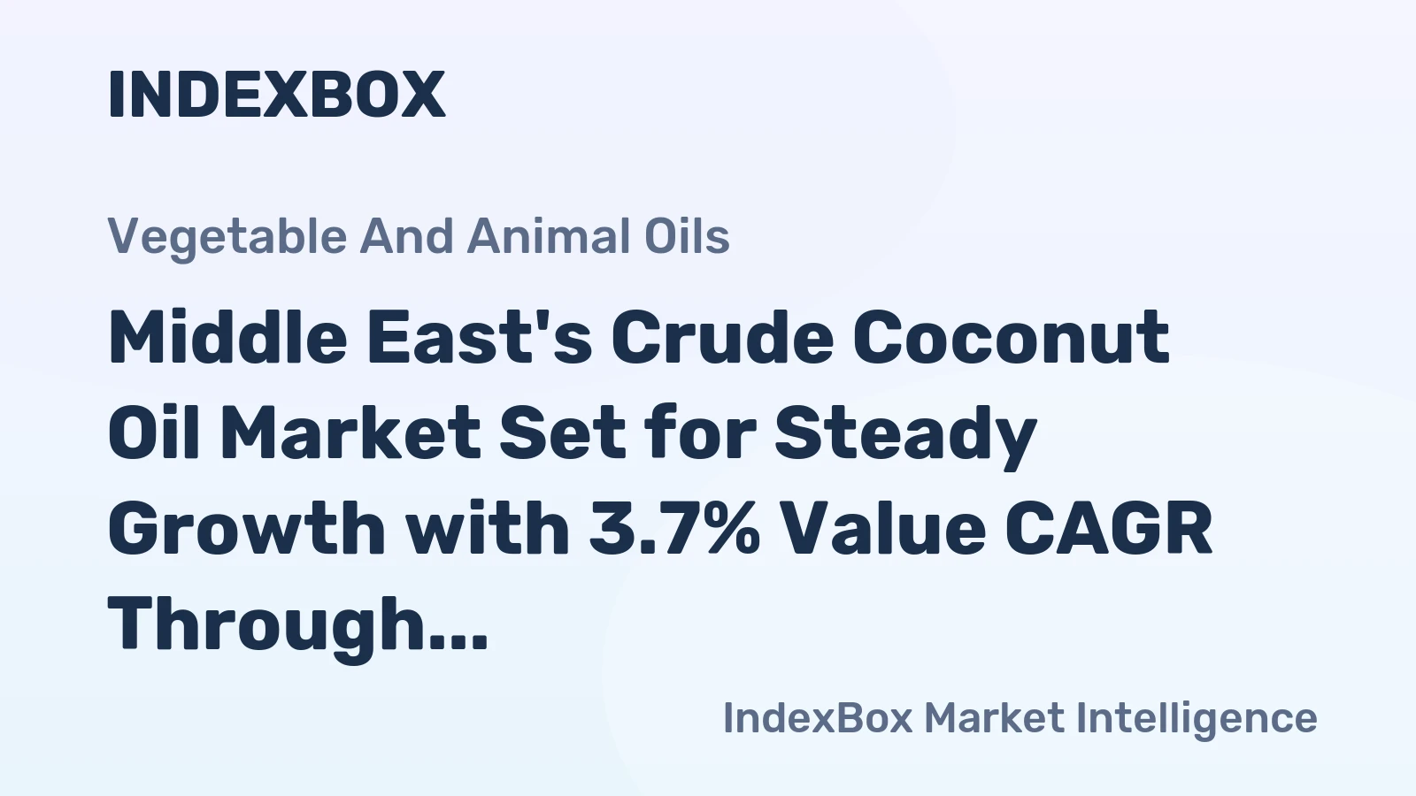 Middle East's Crude Coconut Oil Market Set for Steady Growth with 3.7% Value CAGR Through 2035