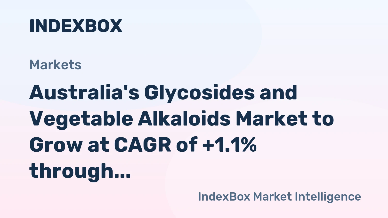 Australia's Glycosides and Vegetable Alkaloids Market to Grow at CAGR of +1.1% through 2035