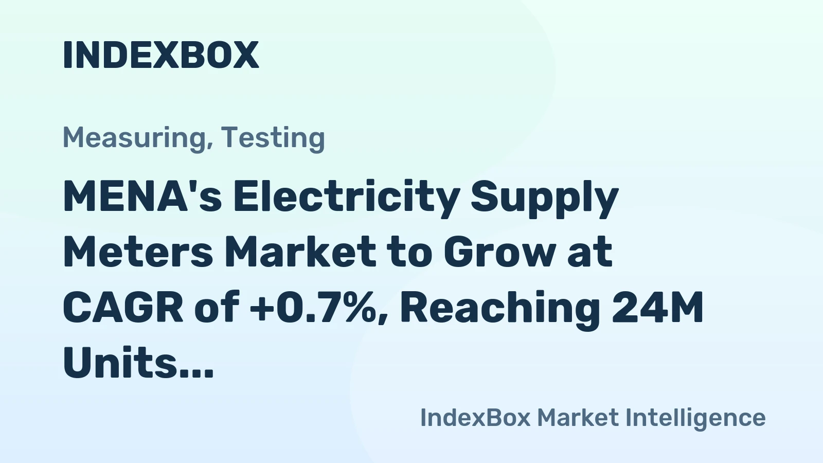 MENA's Electricity Supply Meters Market to Grow at CAGR of +0.7%, Reaching 24M Units by 2035