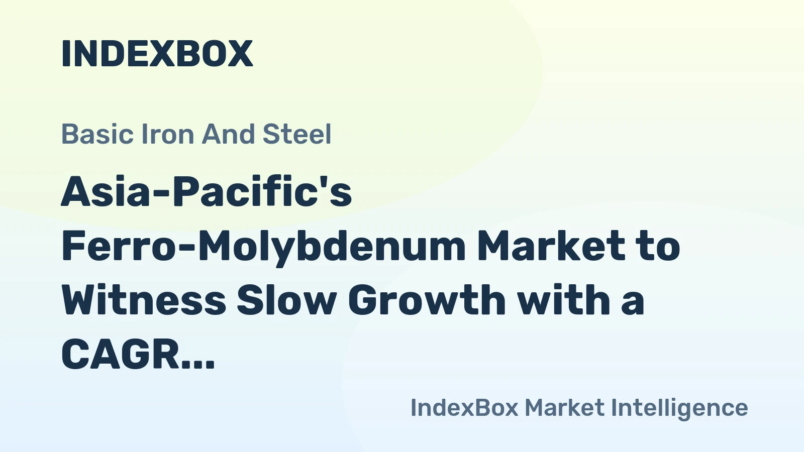 Asia-Pacific's Ferro-Molybdenum Market to Witness Slow Growth with a CAGR of +1.1% through 2035
